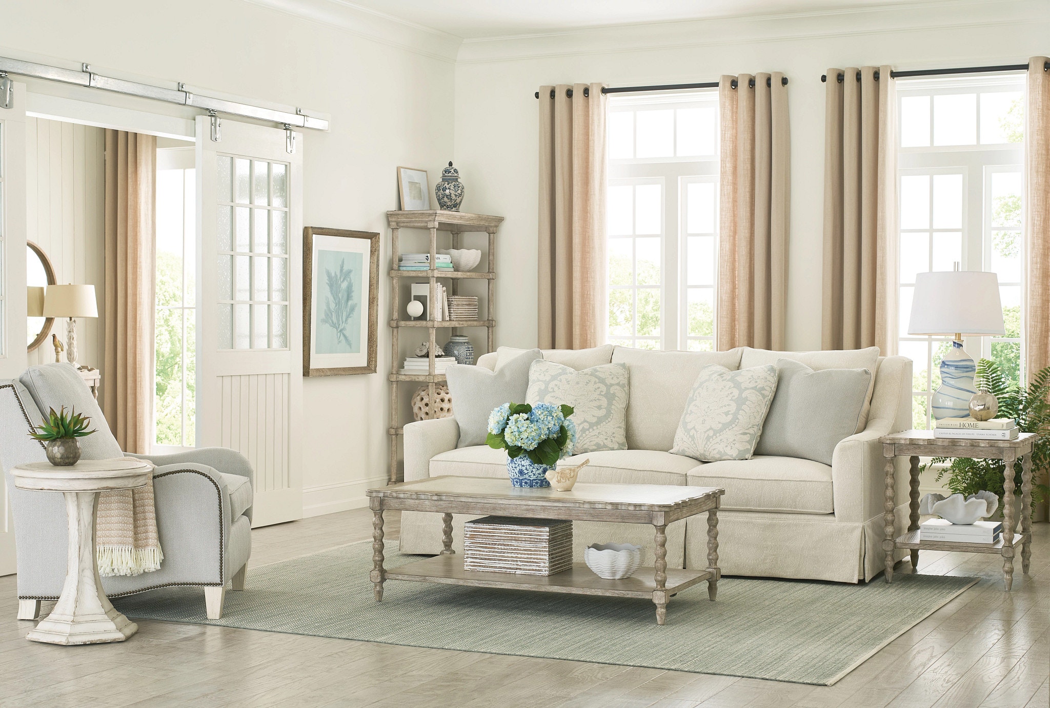 American Drew Living Room Civette Round End Table - Creme 309-916C ...