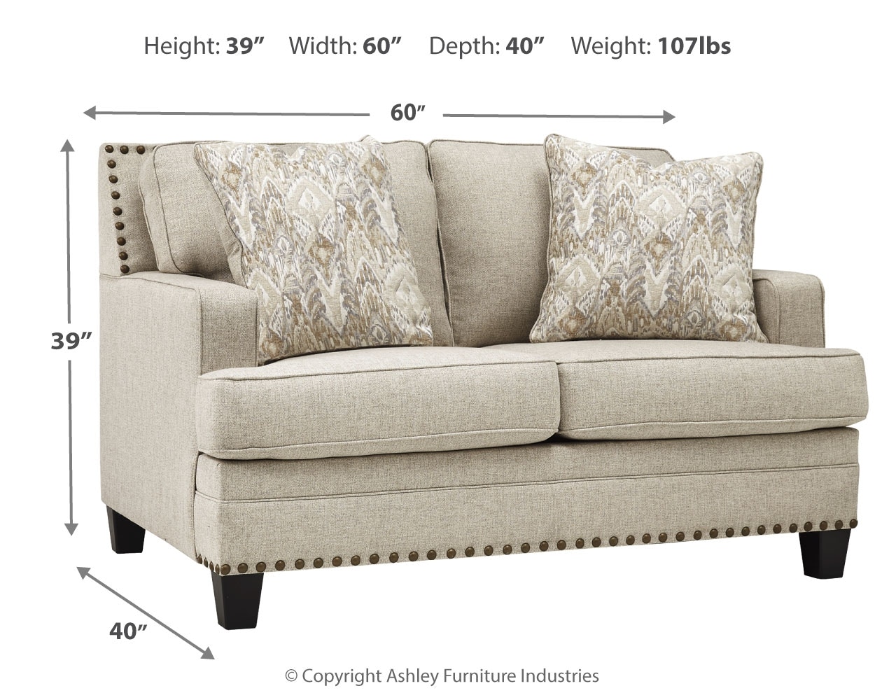 Benchcraft Living Room Claredon Loveseat 1560235 | Hickory Furniture ...