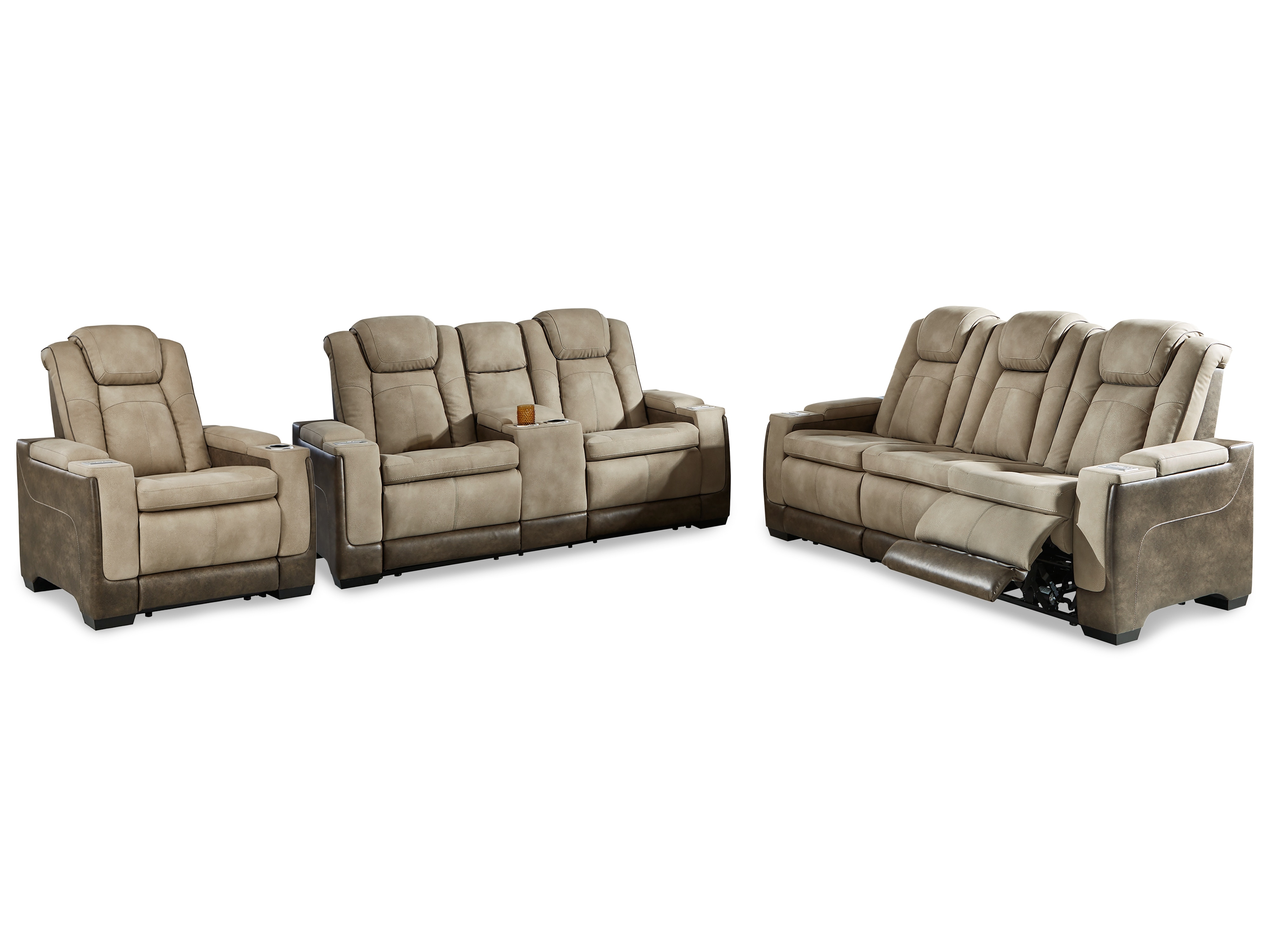 Ashley Next-Gen DuraPella Power Reclining Console Loveseat with ...