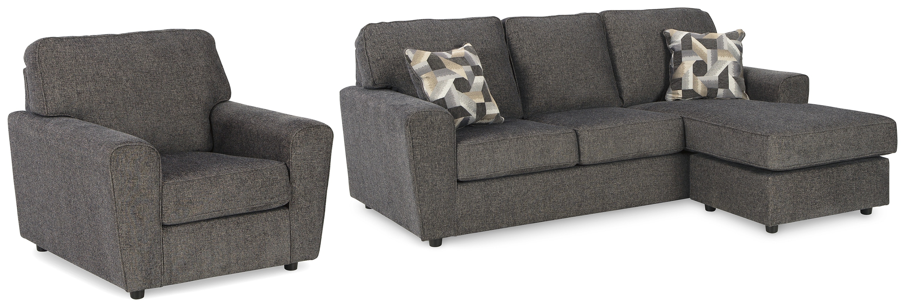 Signature Design by Ashley Living Room Cascilla Sofa Chaise and Chair ...