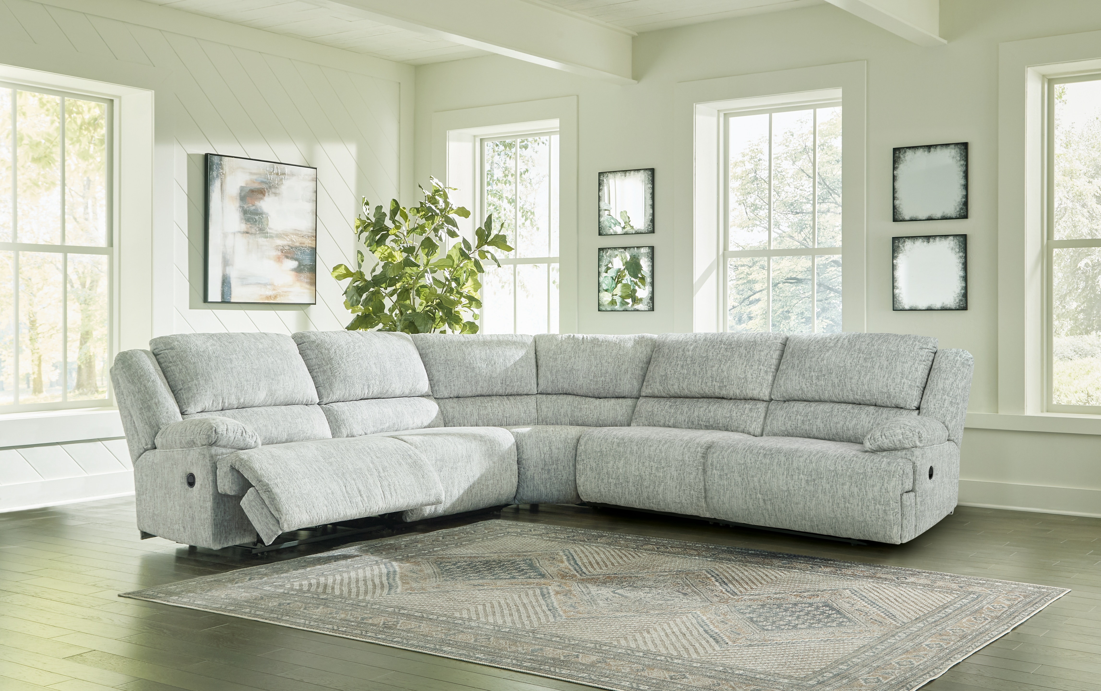 Signature Design by Ashley Living Room McClelland 5 Piece Reclining Sectional 29302S3 iFurnish