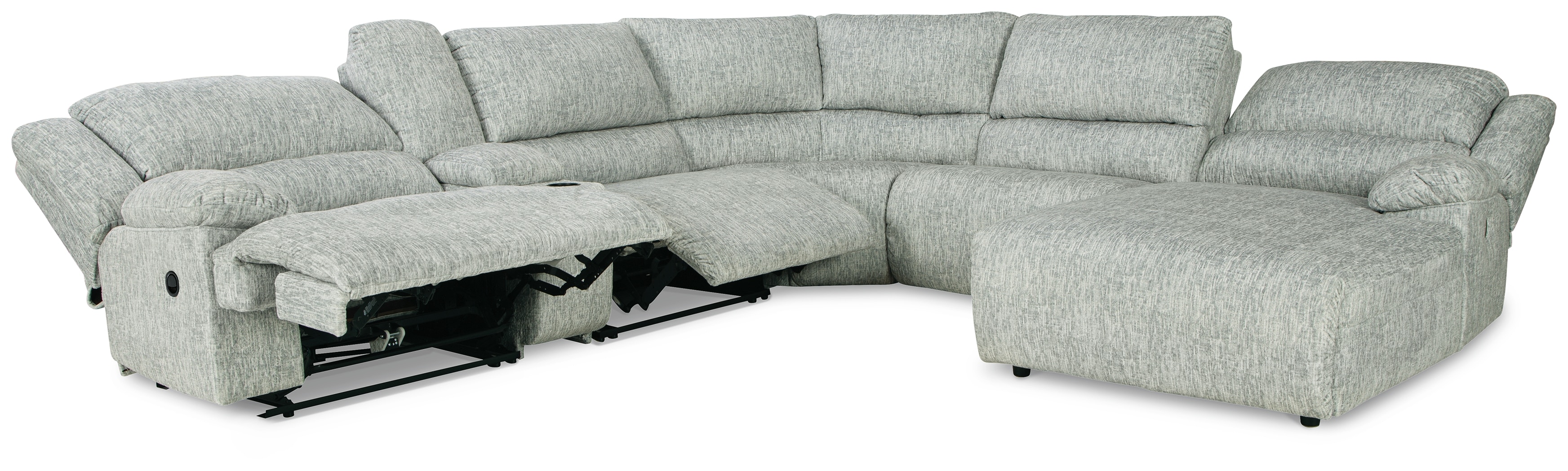 Ashley Living Room McClelland 6-Piece Reclining Sectional with Chaise ...
