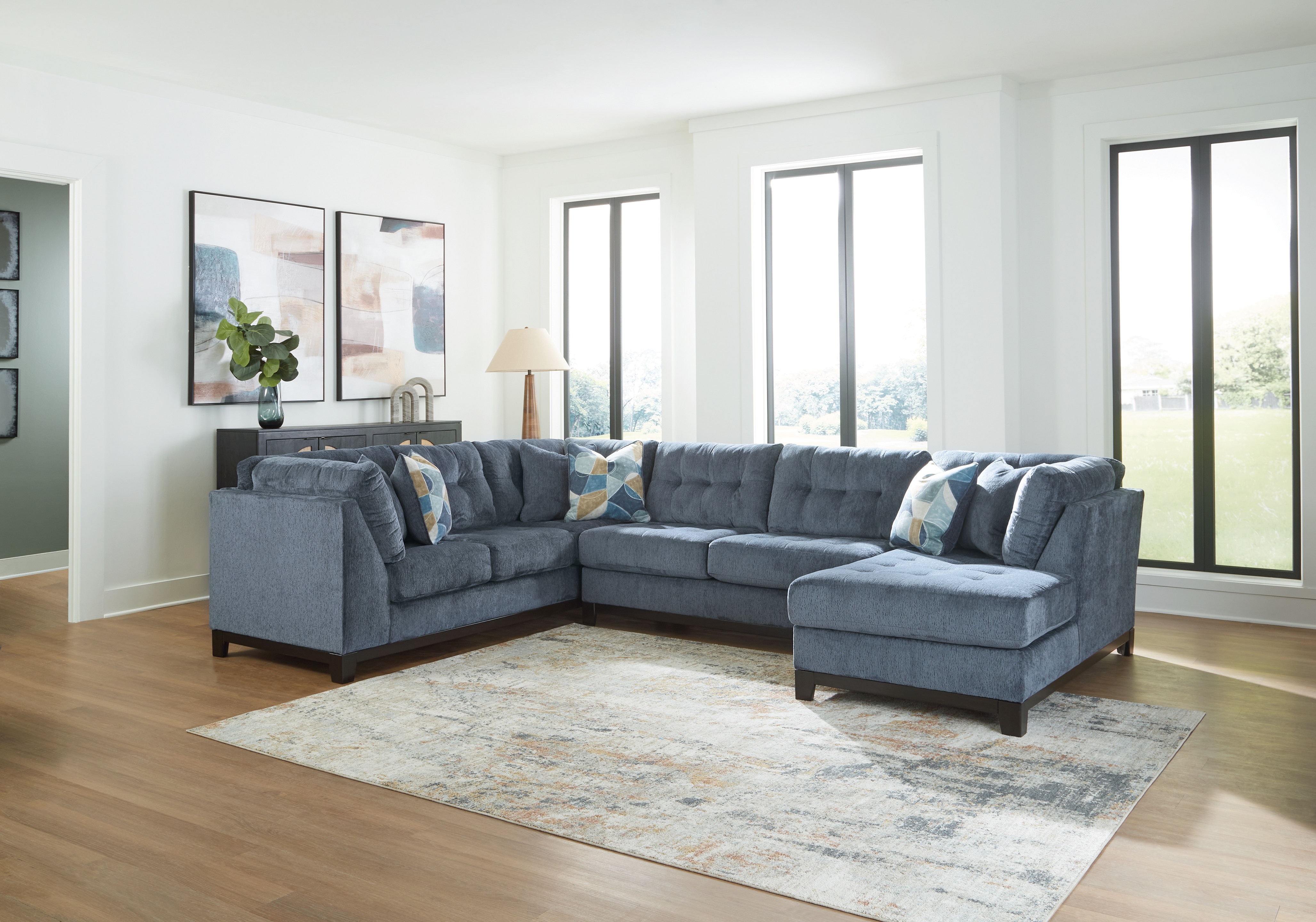 Benchcraft Living Room Maxon Place 3 Piece Sectional with Chaise Skaff Furniture Carpet One Floor