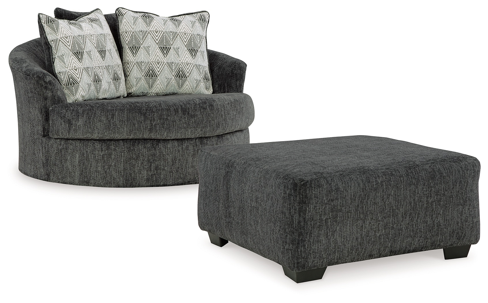 Ashley Biddeford Biddeford Oversized Swivel Chair and Ottoman 35504U1 ...