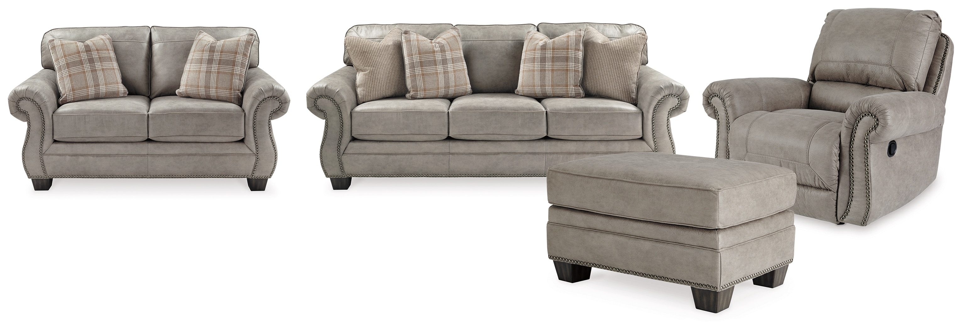 Signature Design by Ashley Living Room Olsberg Sofa, Loveseat, Recliner ...