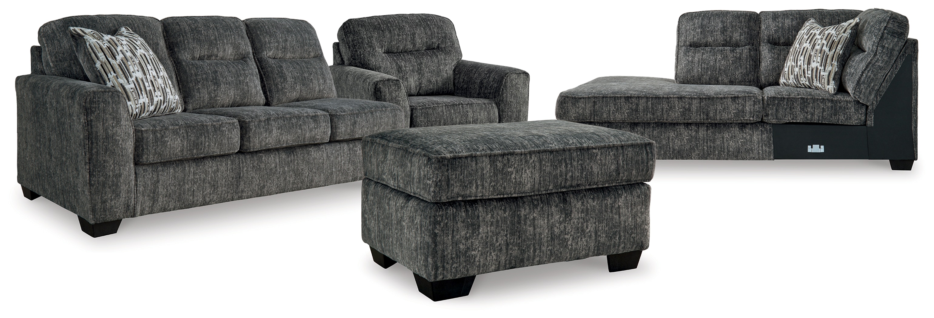 Ashley Lonoke Lonoke 2-Piece Sectional, Oversized Chair and Ottoman ...