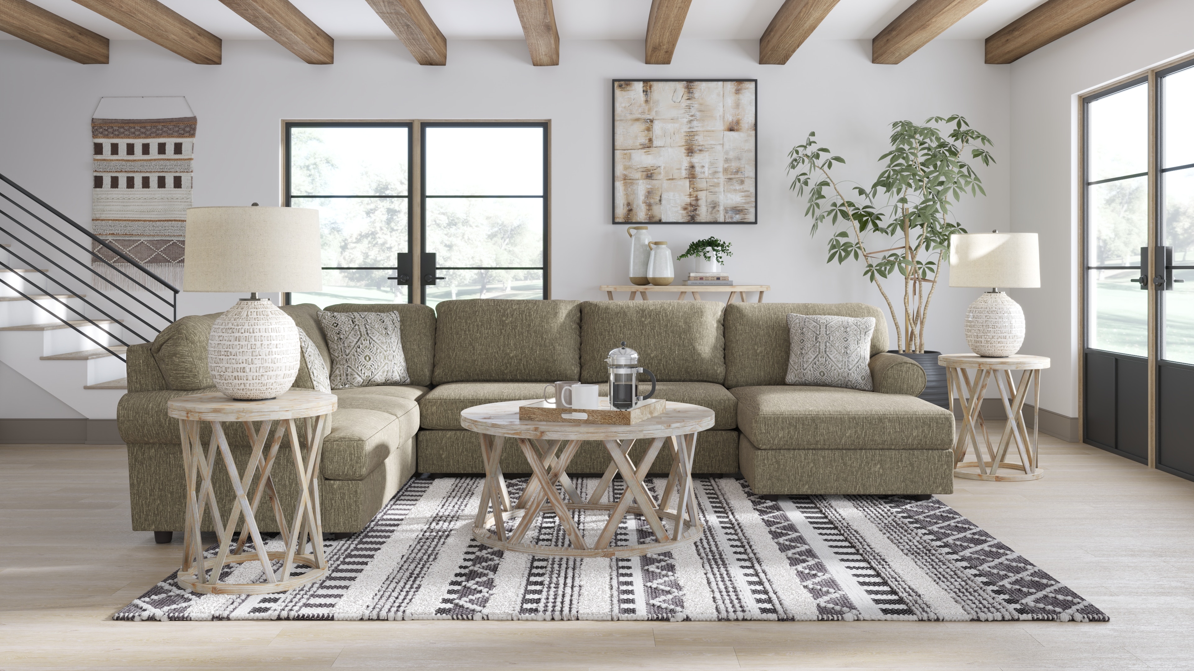 Signature Design by Ashley Living Room Hoylake 3-Piece Sectional with ...