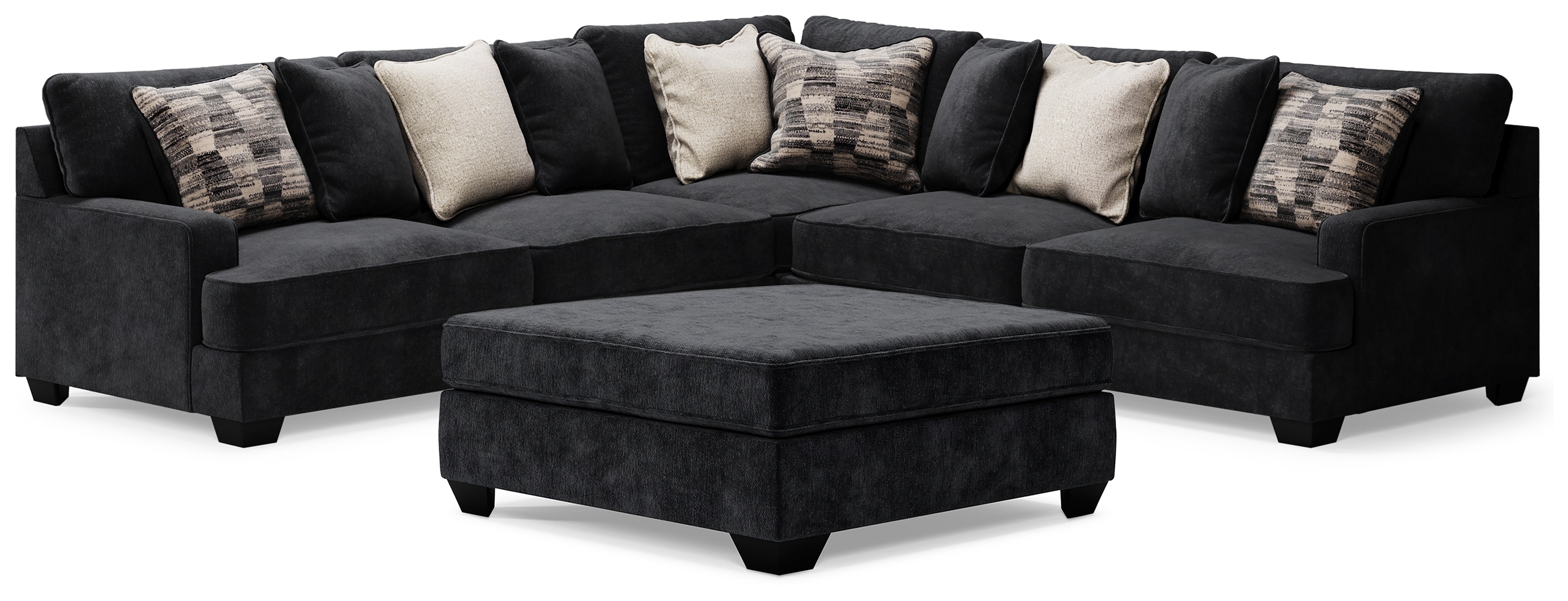 Ashley Lavernett Lavernett 3-Piece Sectional and Oversized Ottoman ...