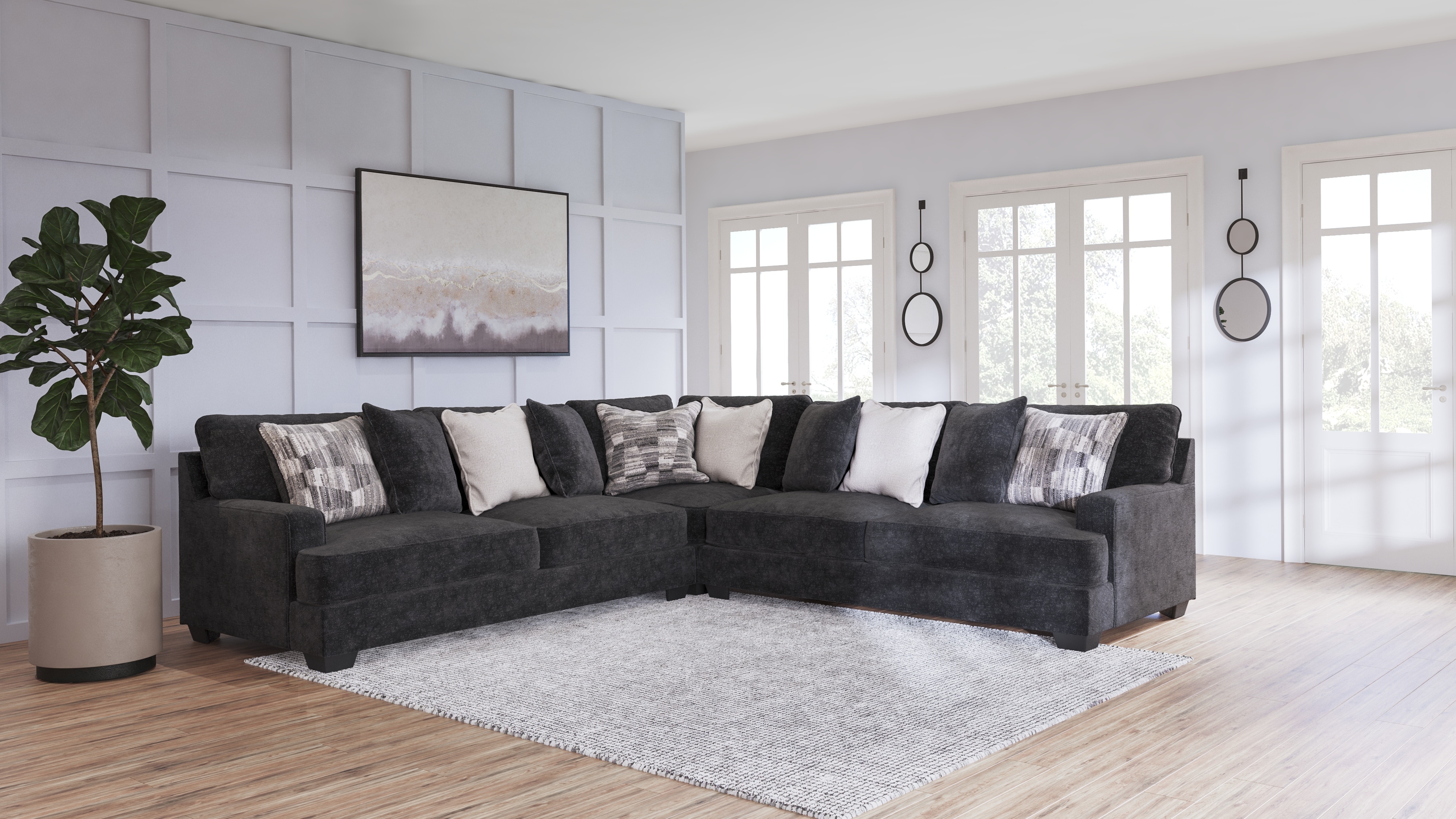 Signature Design by Ashley Living Room Lavernett 3-Piece Sectional ...