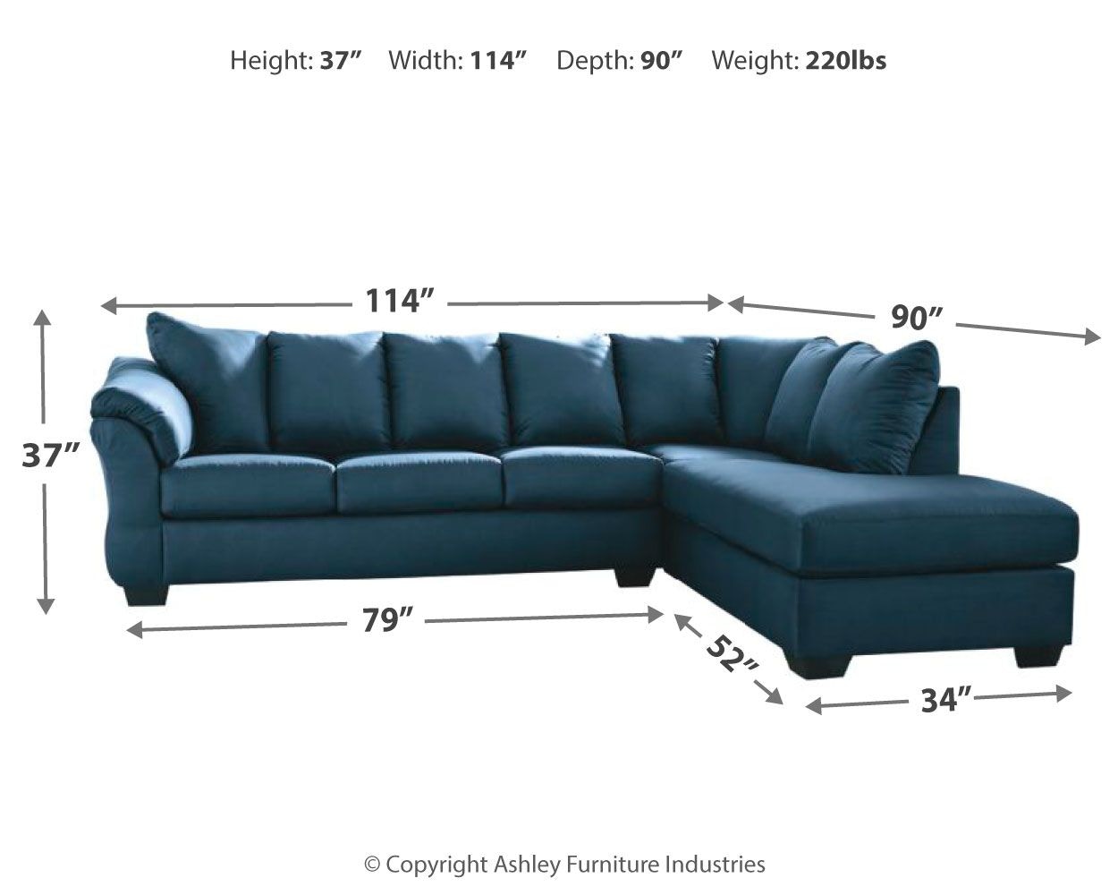 Signature Design by Ashley Living Room Darcy 2-Piece Sectional with ...