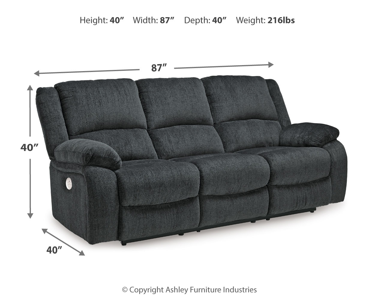 Ashley Draycoll Draycoll Power Reclining Sofa 7650487 - Portland, OR ...