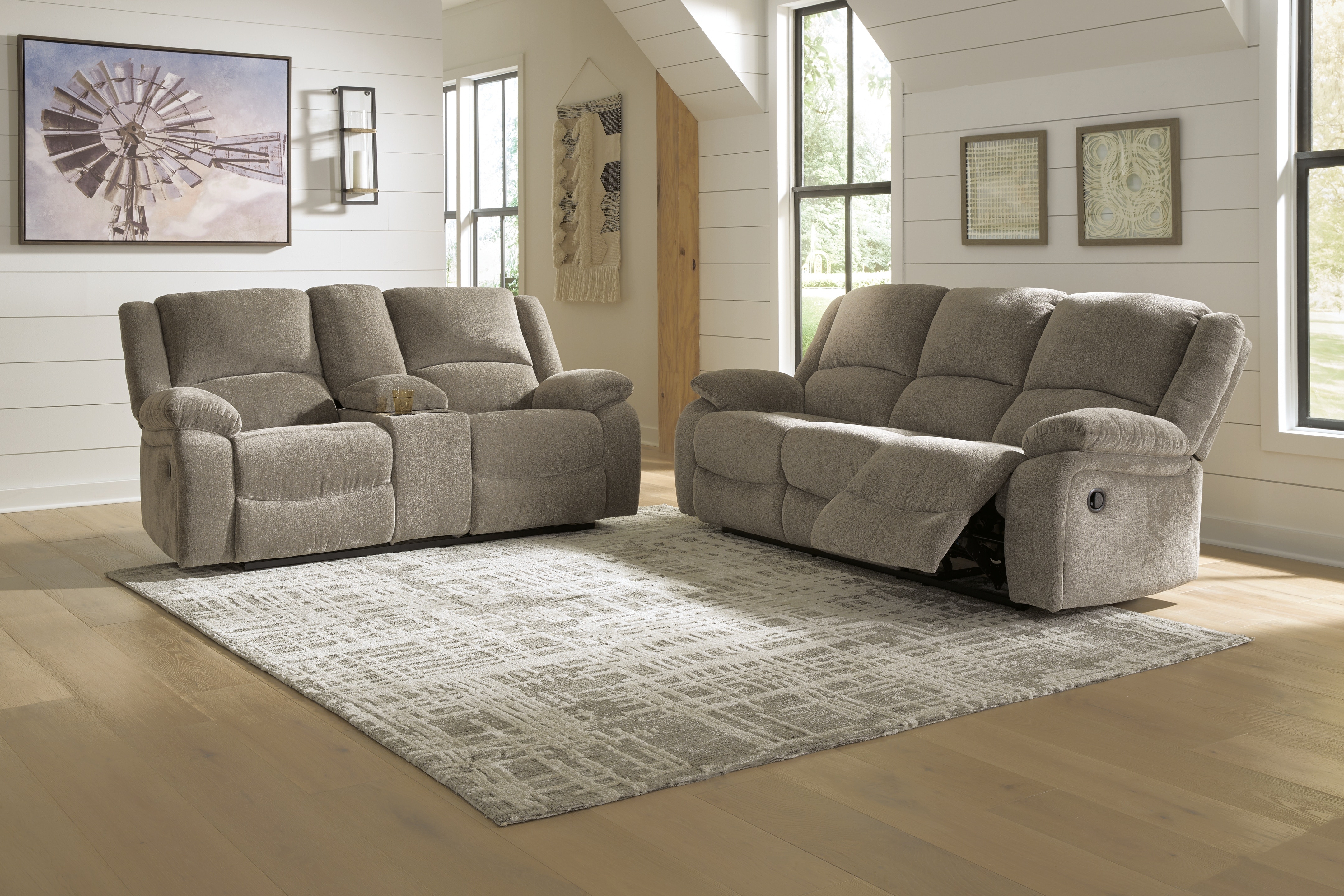 Signature Design by Ashley Living Room Draycoll Reclining Sofa and ...