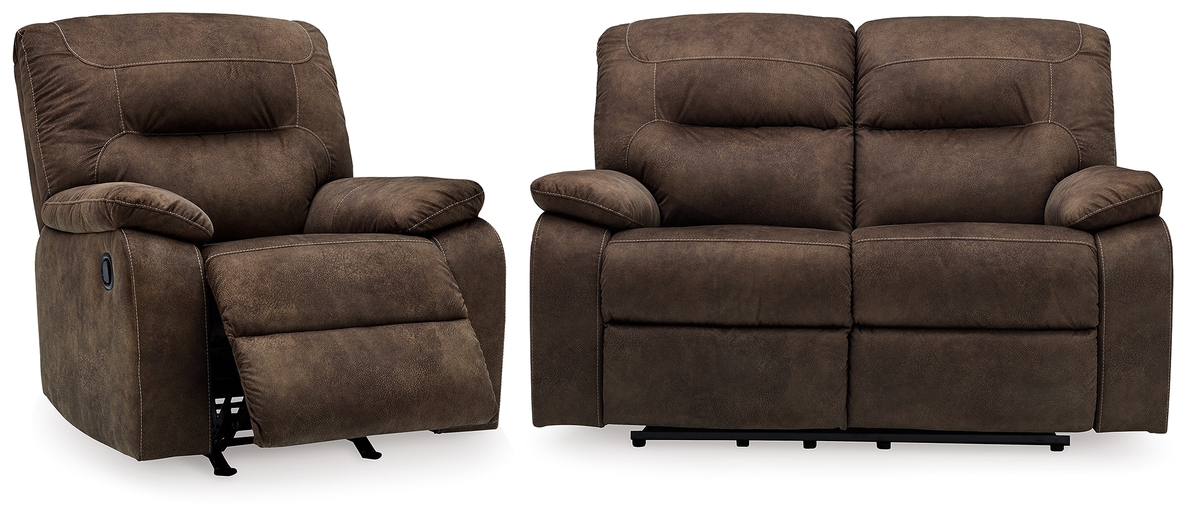 Signature Design by Ashley Living Room Bolzano Reclining Loveseat and Recliner Skaff Furniture