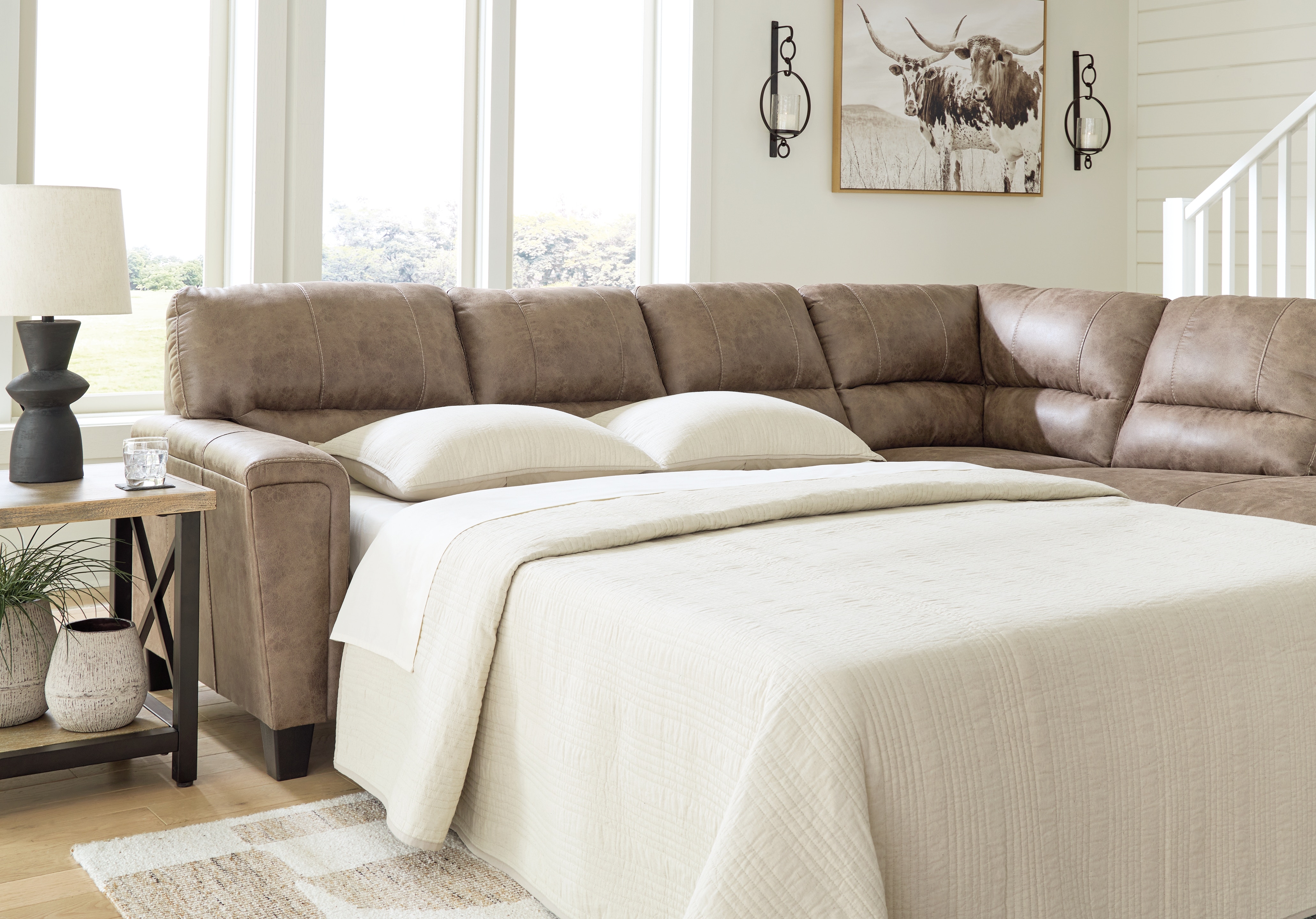Navi 2 Piece Sectional Sofa Sleeper Chaise
