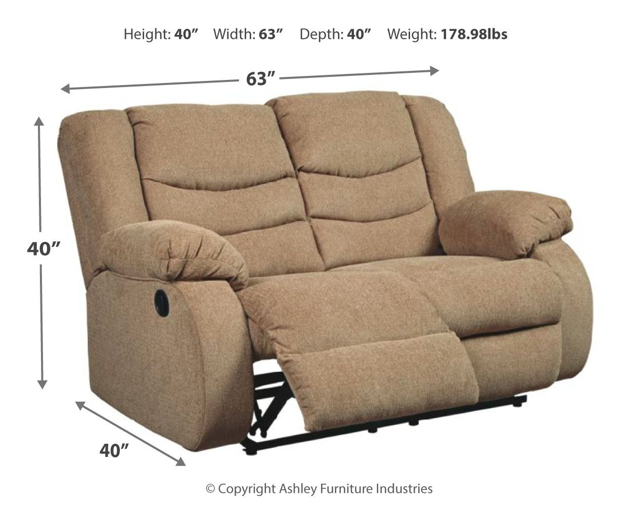 Ashley Tulen Tulen Reclining Loveseat 9860486 - Portland, OR | Key Home ...