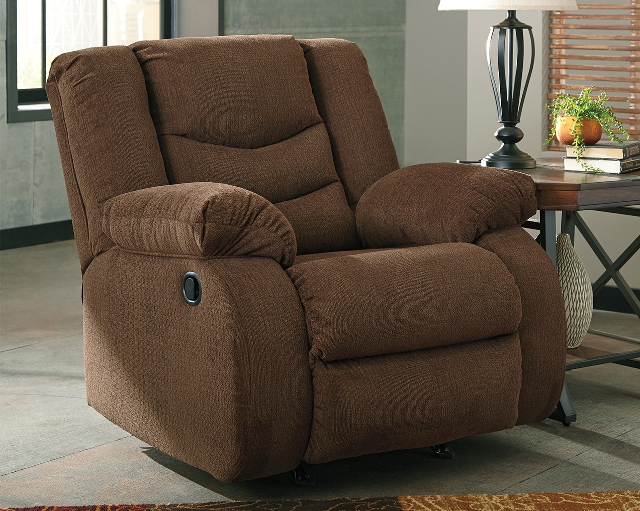 Signature Design by Ashley Living Room Tulen Chocolate Rocker Recliner ...