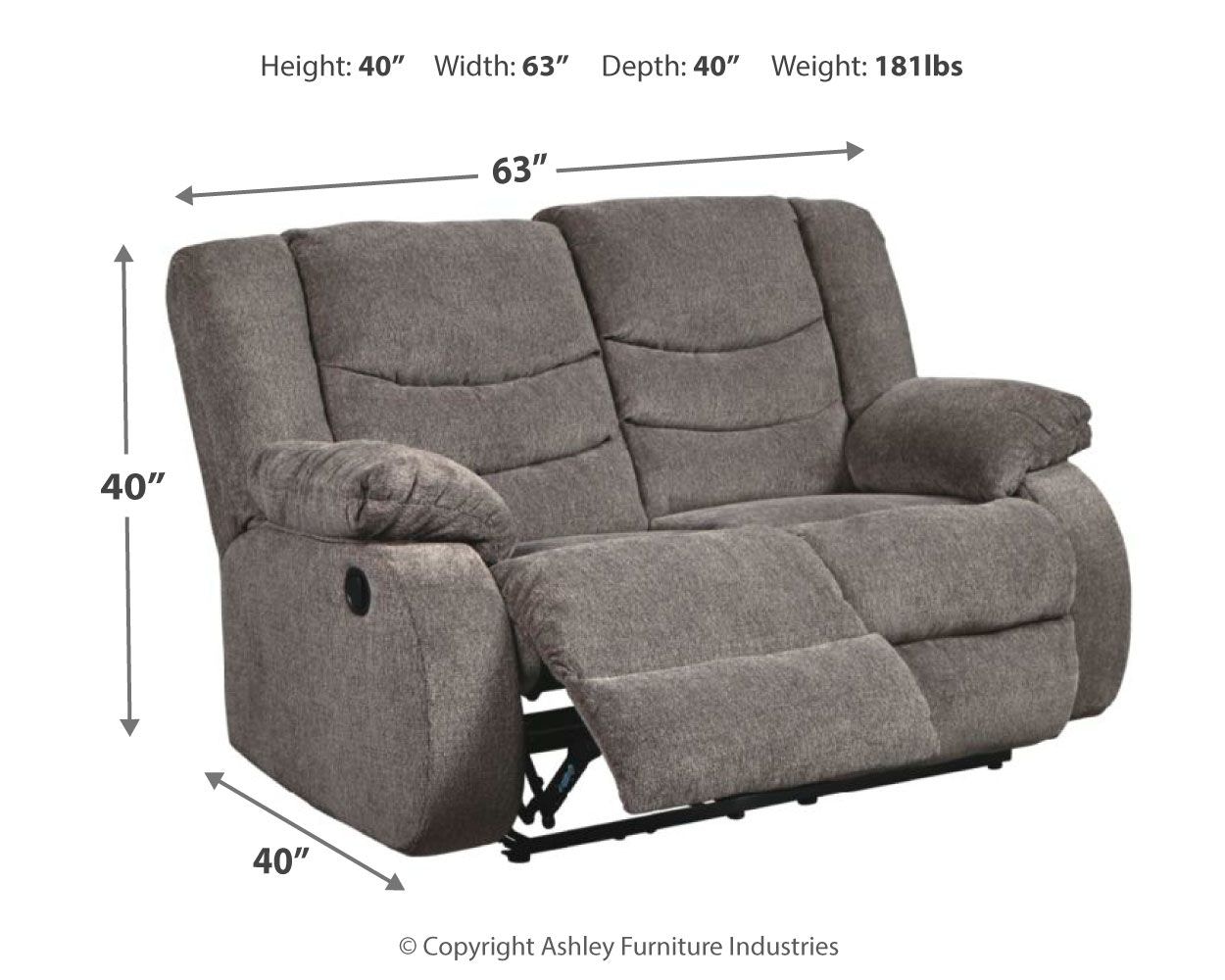 Signature Design by Ashley Living Room Tulen Reclining Sofa and ...