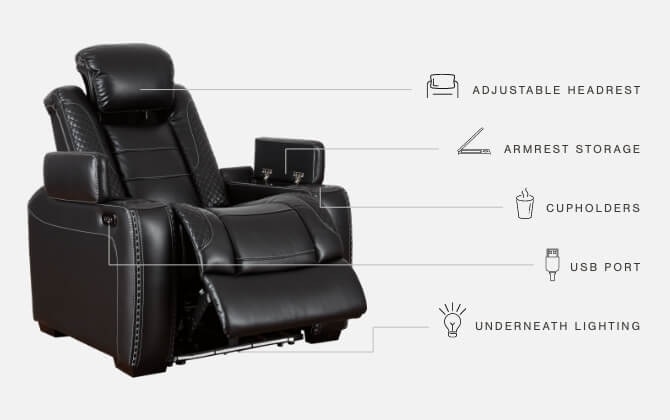 Signature Design by Ashley Living Room Party Time Power Recliner ...
