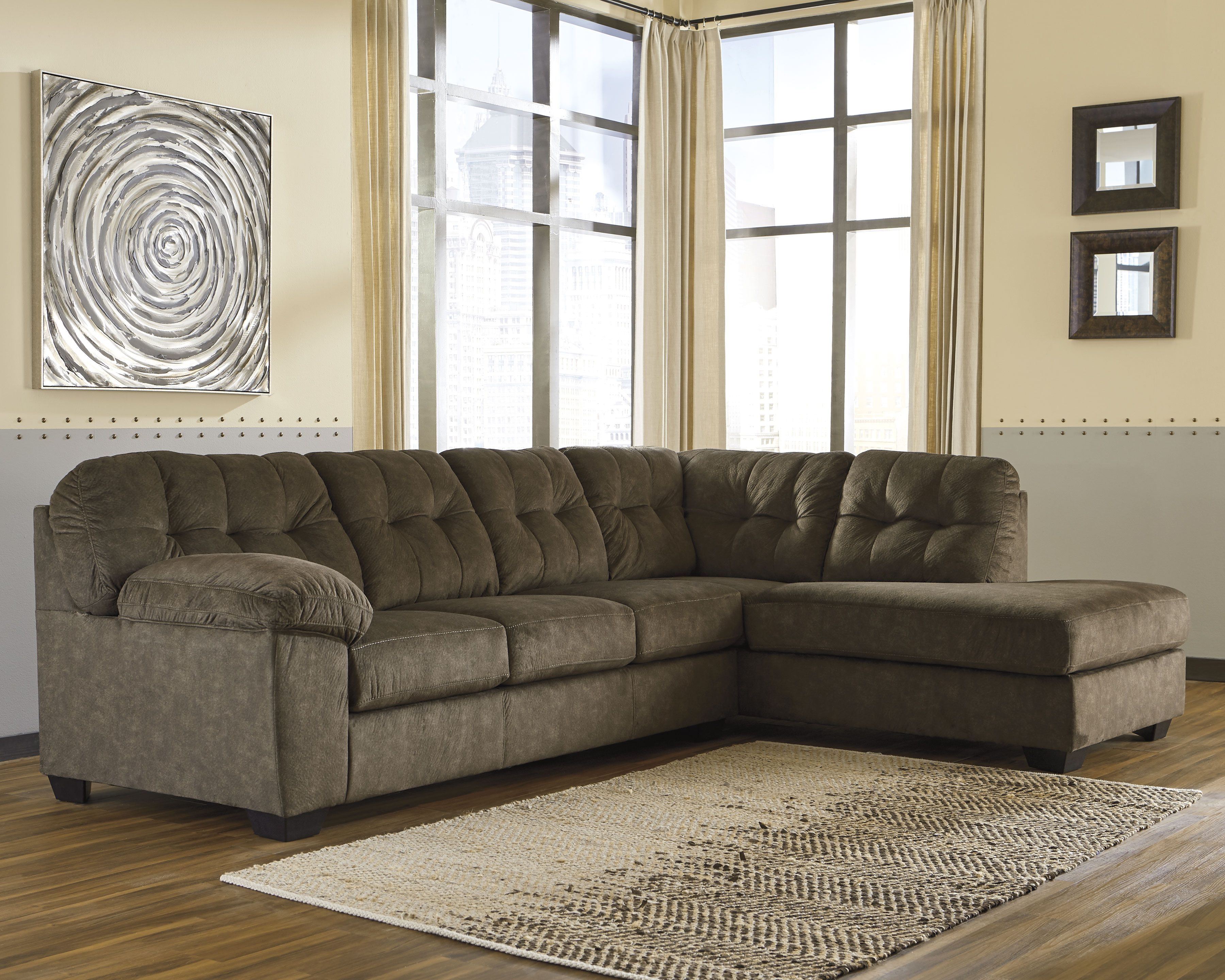 Signature Design by Ashley Living Room Accrington 2 Piece Sectional with Chaise 70508S3 iFurnish