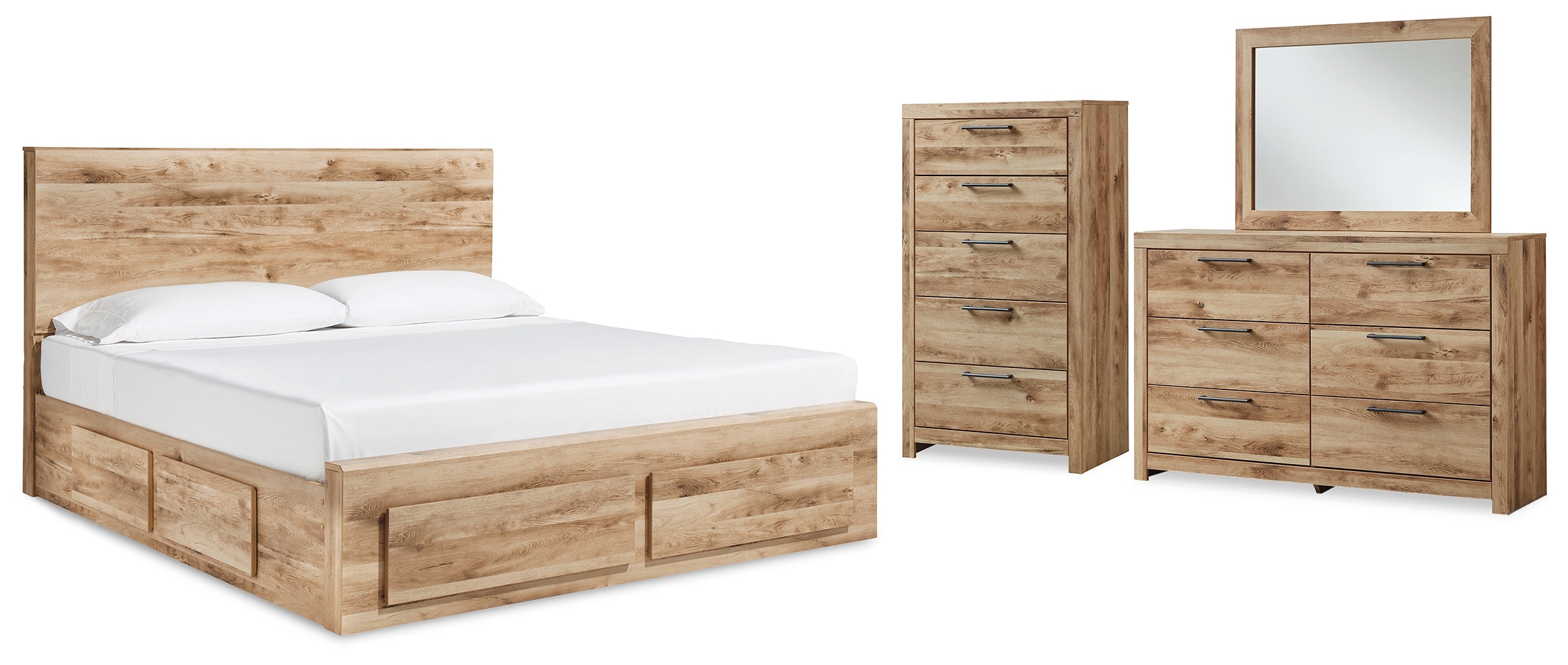 Ashley Hyanna Queen Panel Bed with 4 Storage Drawers B1050-57-54S-95-60 ...