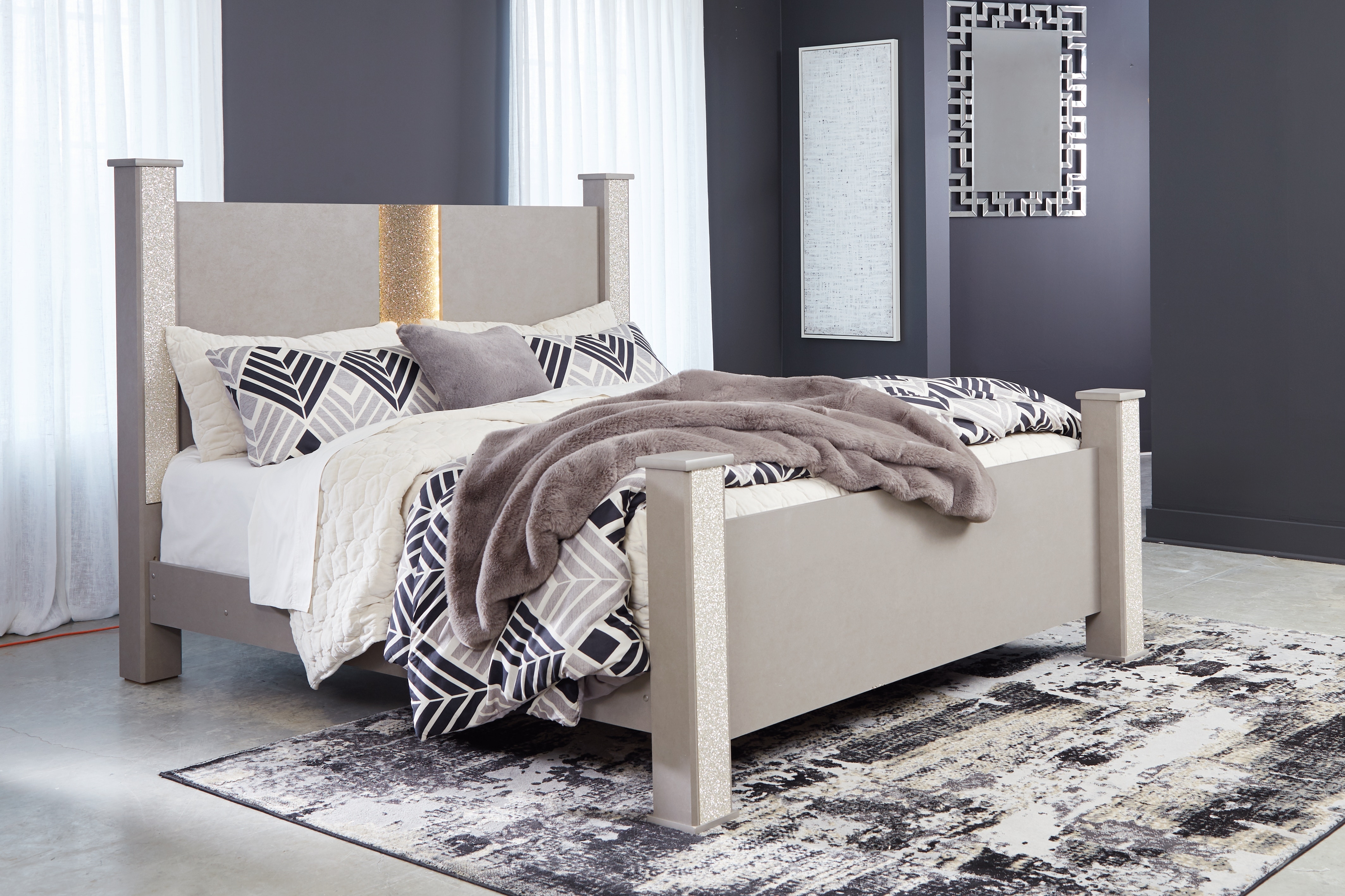 Signature Design by Ashley Bedroom Surancha King Poster Bed B1145B7 ...