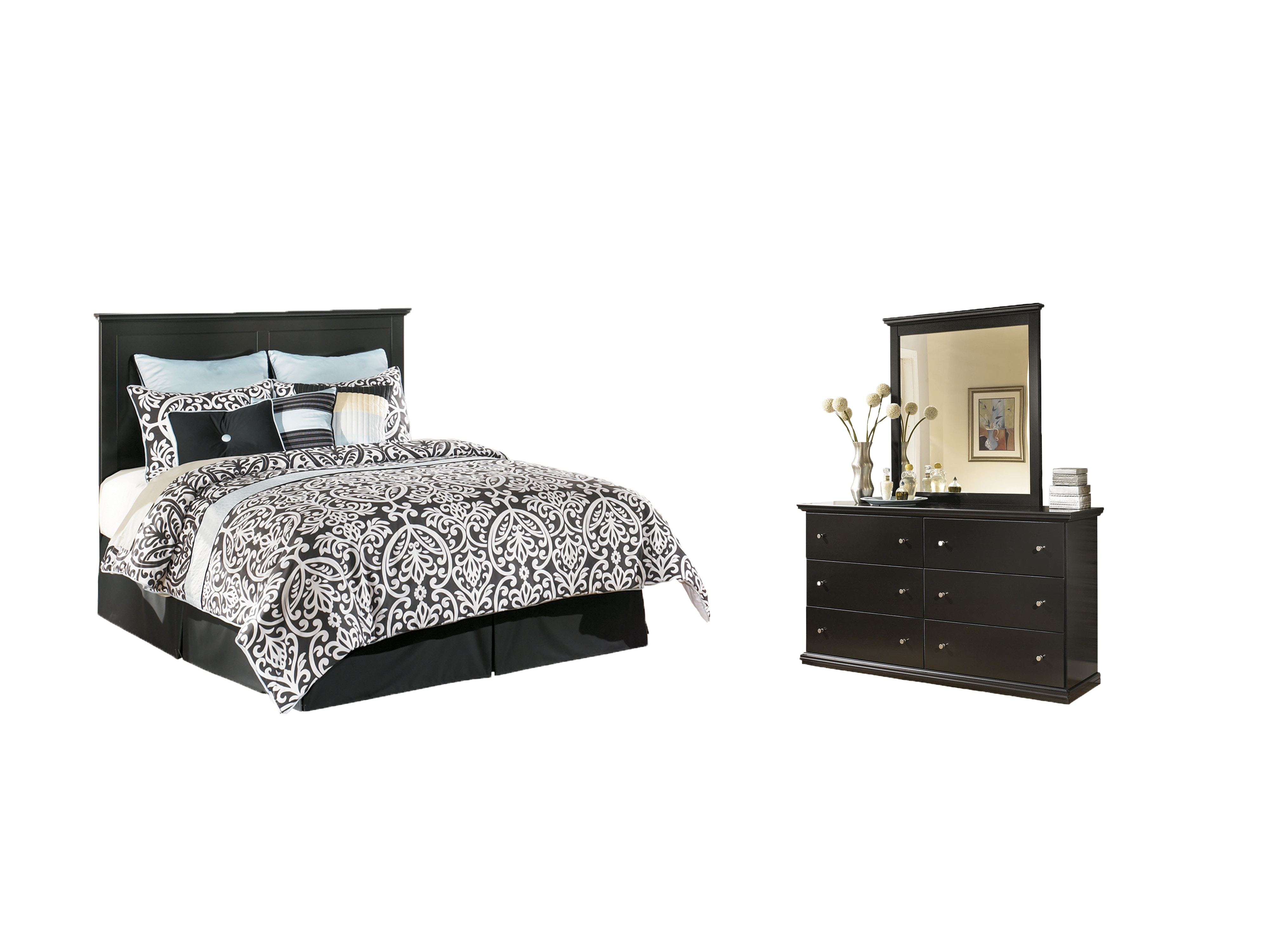 Ashley Maribel Maribel Queen/Full Panel Headboard, Dresser and Mirror ...