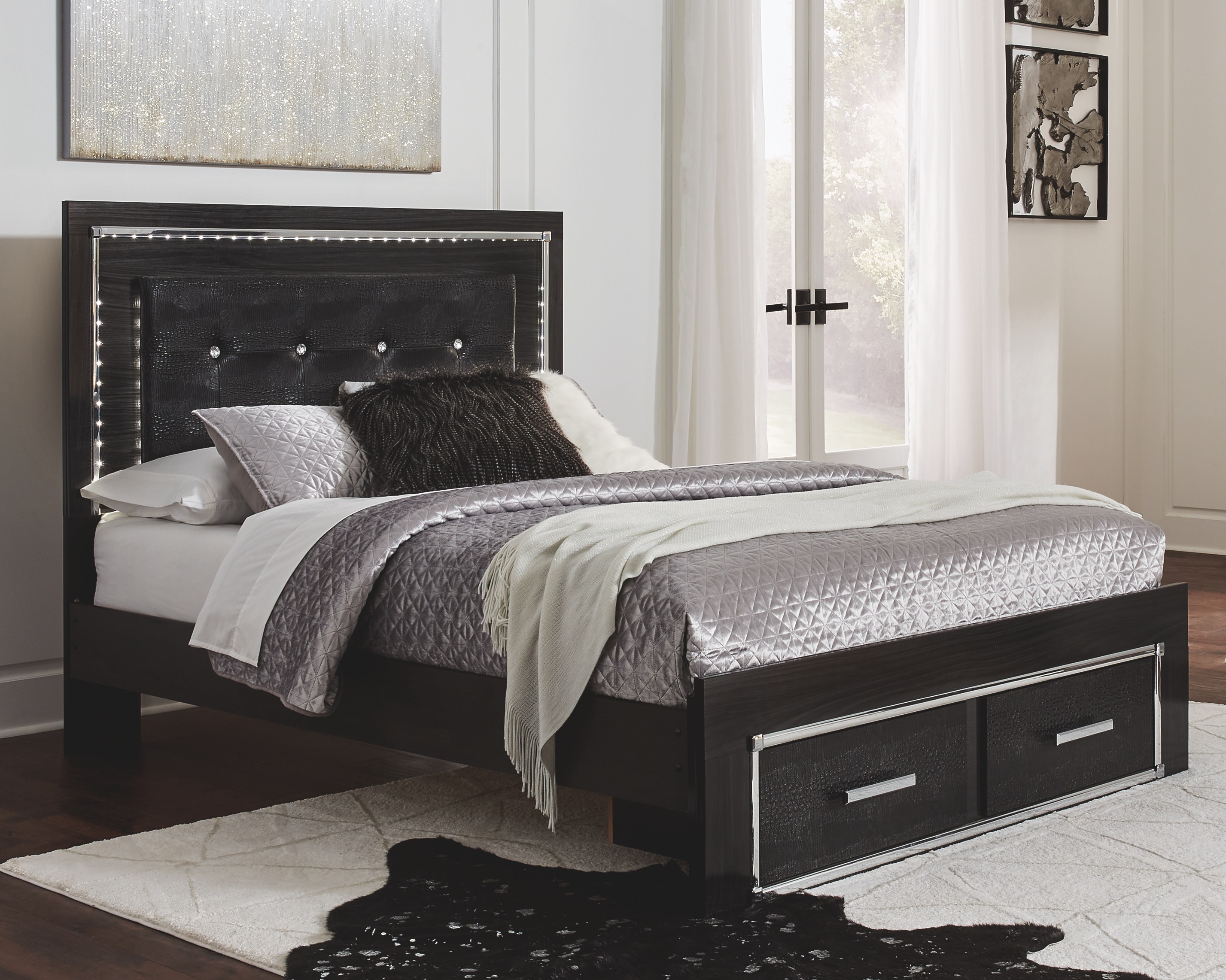 Signature Design by Ashley Bedroom Kaydell Queen Upholstered Panel Bed with Storage B1420B5