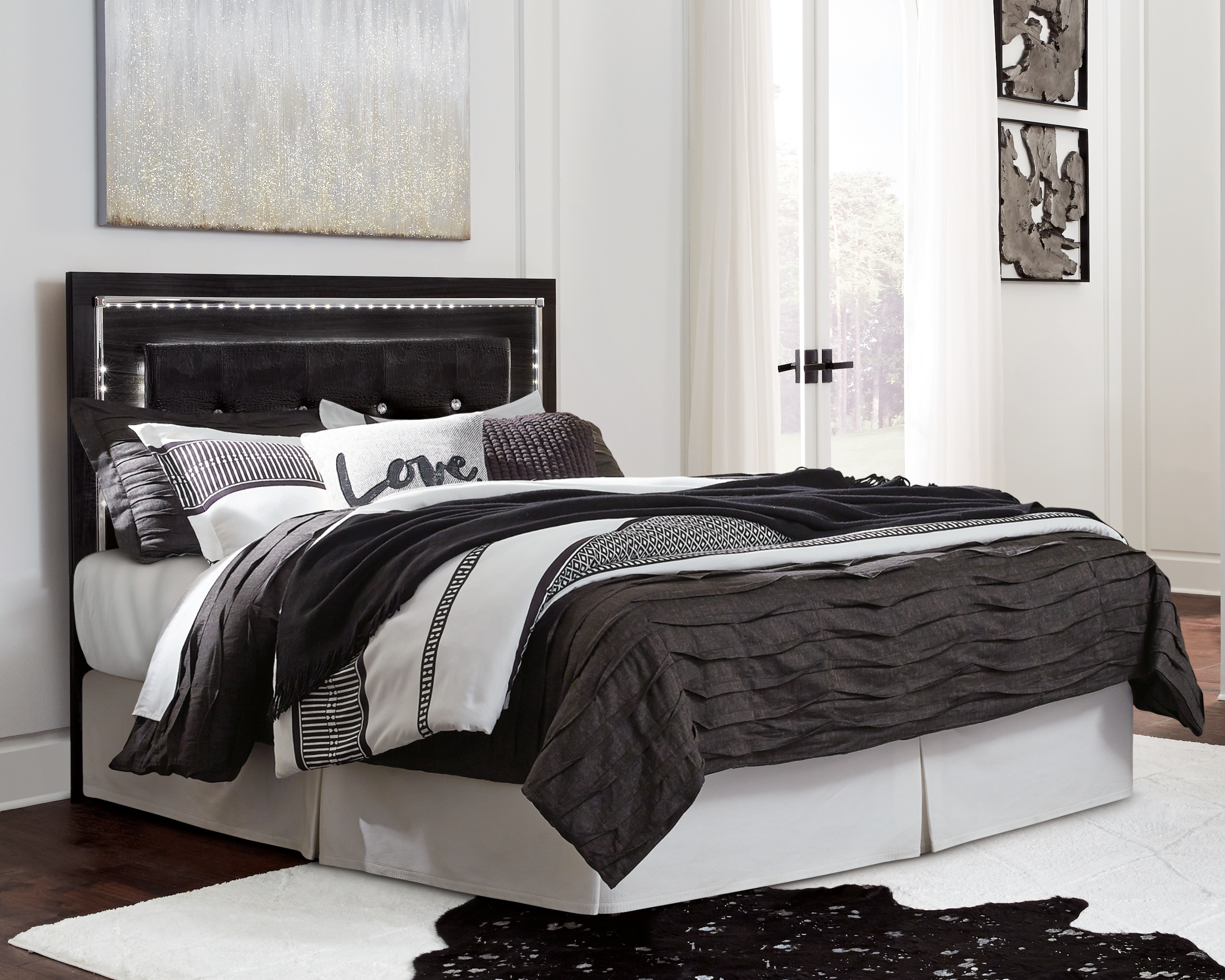 Queen upholstered panel headboard store