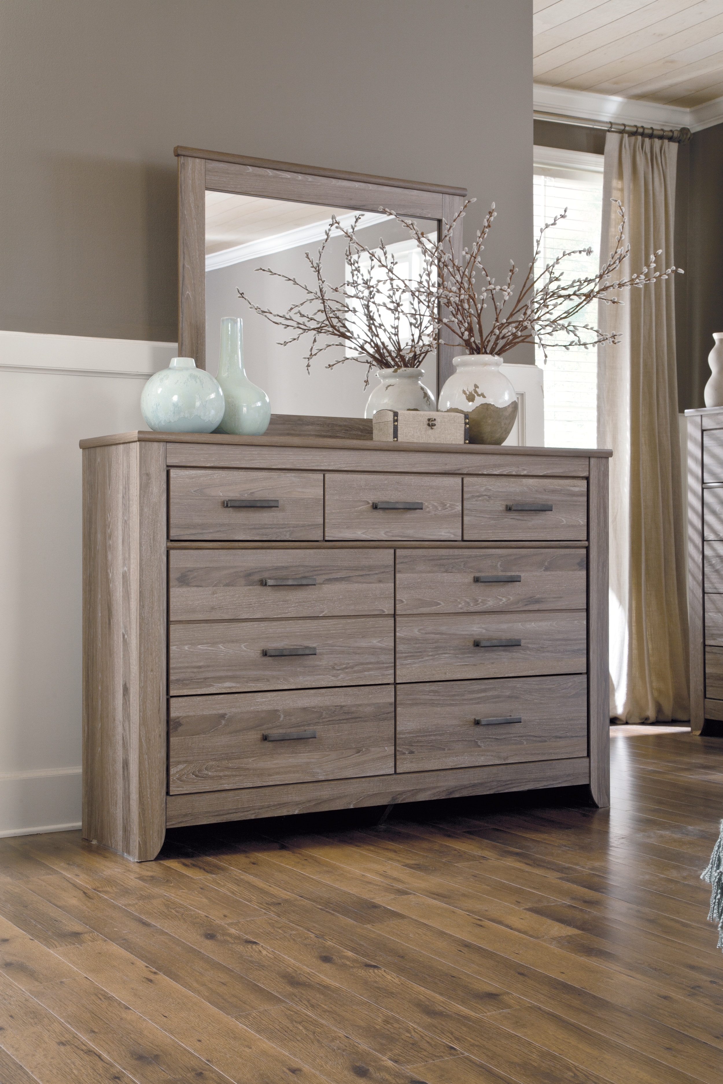 Signature Design by Ashley Bedroom Zelen Full Panel Bed, Dresser and ...