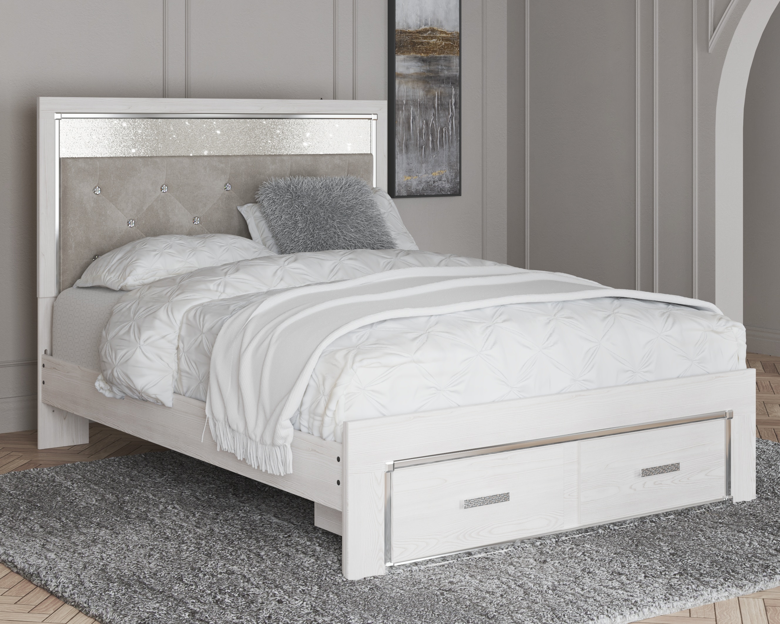 Signature Design by Ashley Bedroom Altyra Queen Panel Storage Bed with ...