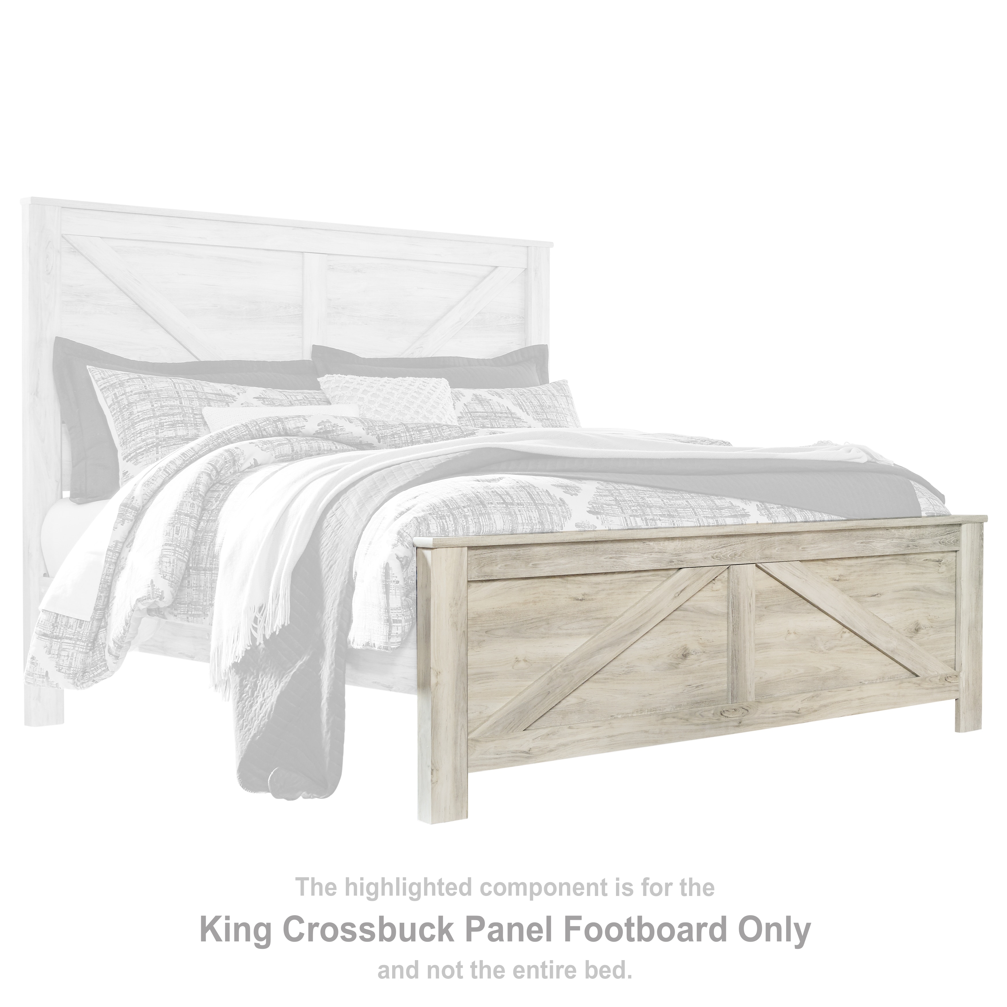 Signature Design by Ashley Bedroom Bellaby King Crossbuck Panel Footboard B331 156 Love s Bedding