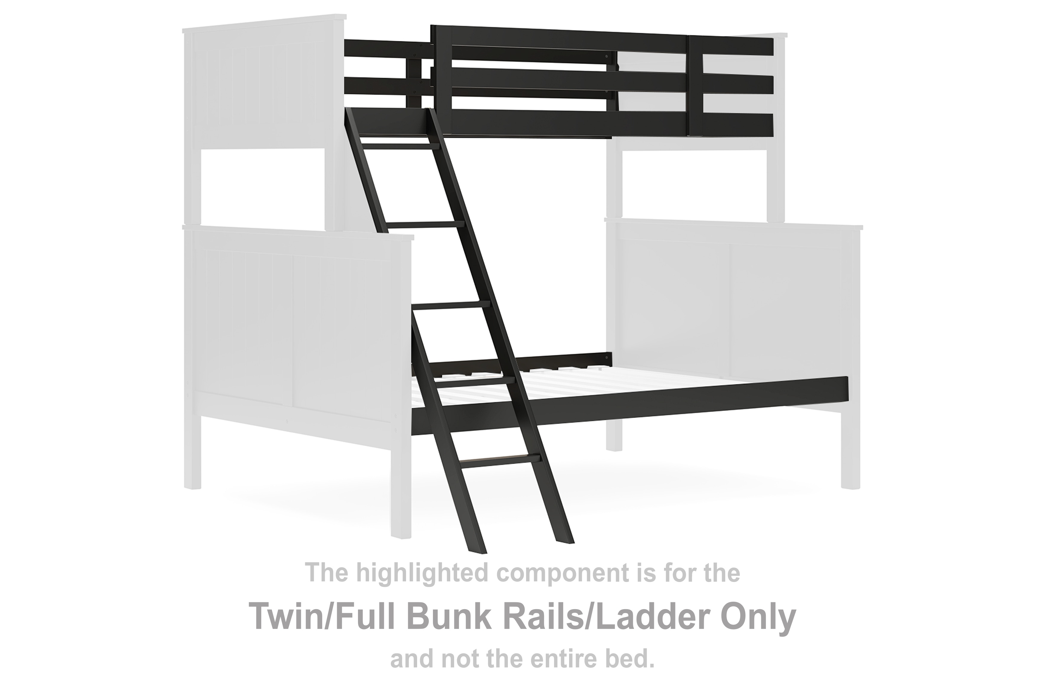 Ashley Bedroom Nextonfort Twin/Full Bunk Rails/Ladder B396-358R - Tar ...