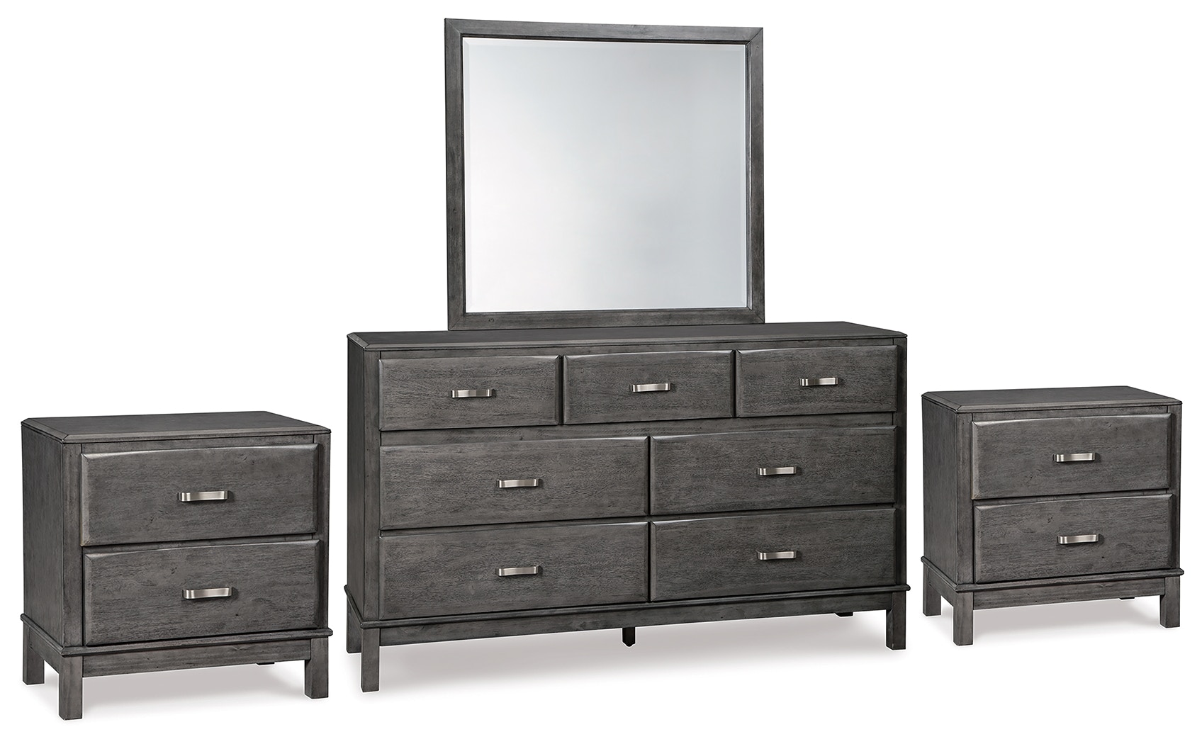 Ashley Caitbrook Caitbrook Dresser, Mirror and 2 Nightstands B476B25 ...
