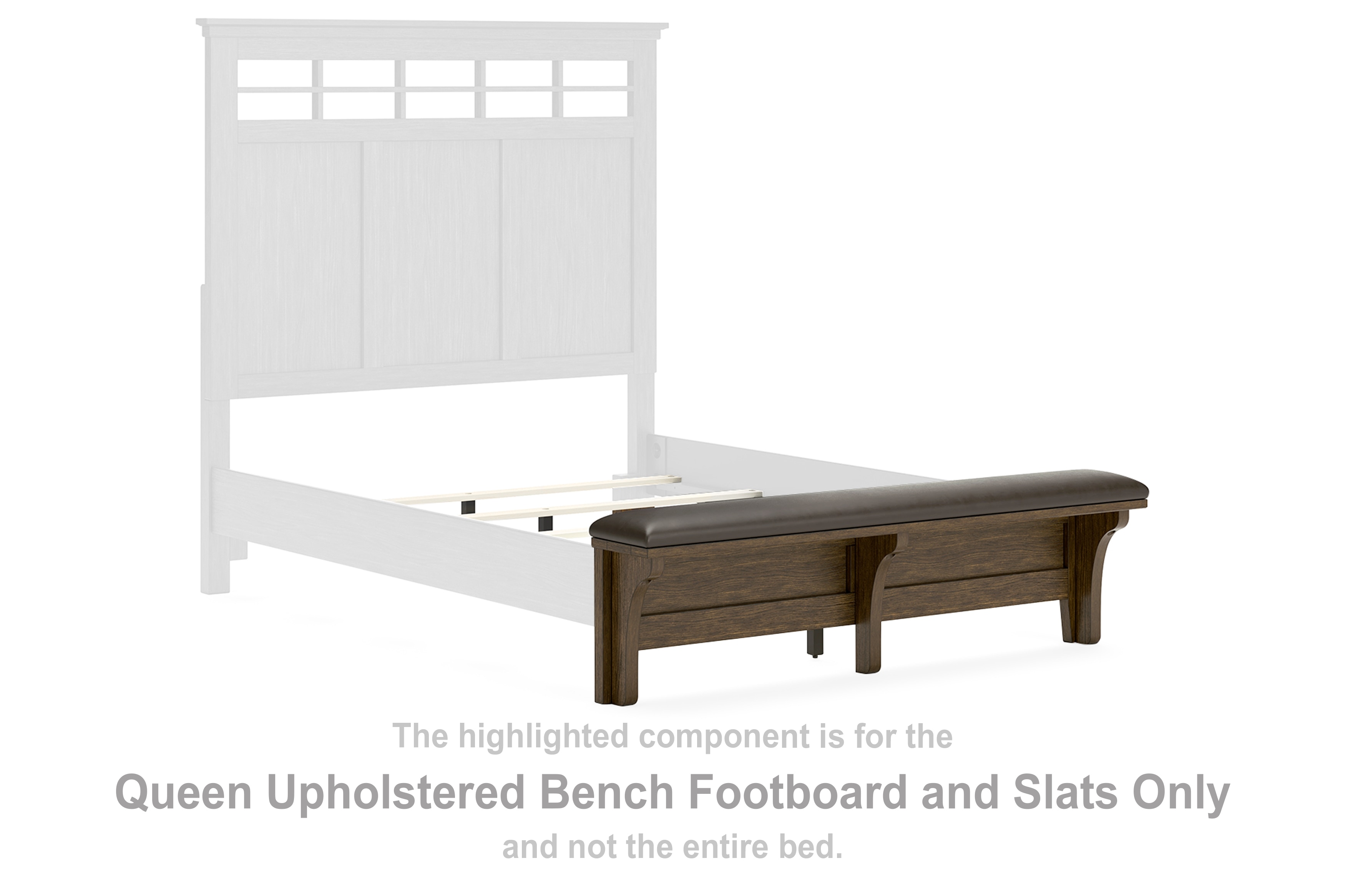 Benchcraft Bedroom Shawbeck Queen Upholstered Bench Footboard and Slats ...
