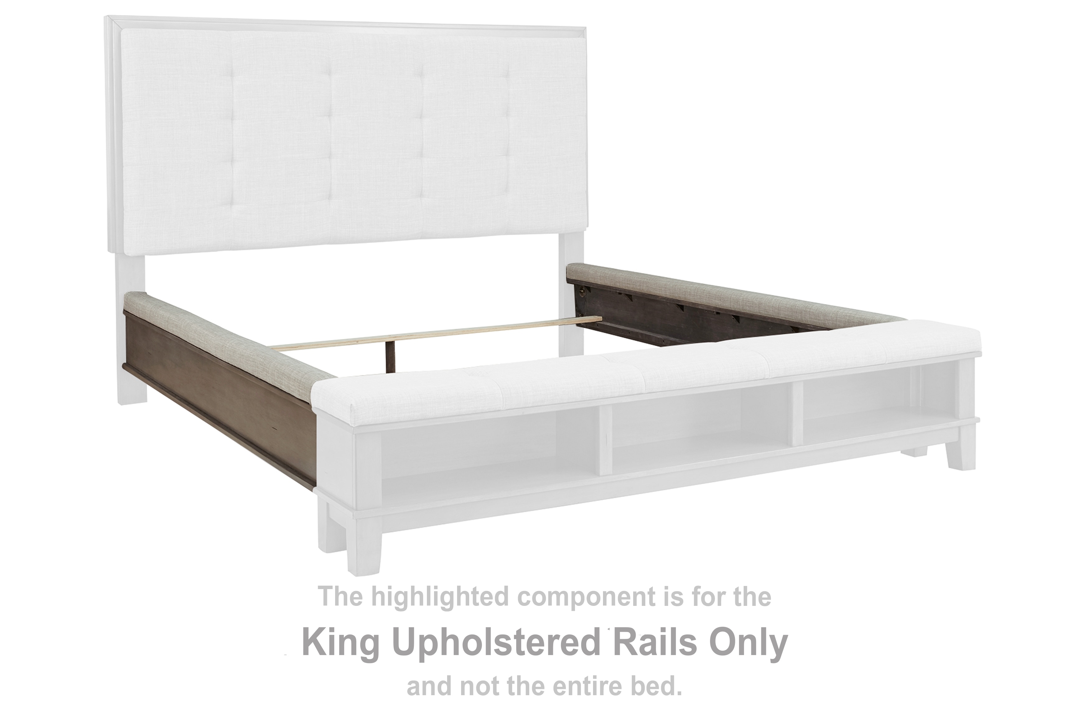 Benchcraft Bedroom Hallanden King Upholstered Rails B649-97 | Hickory ...