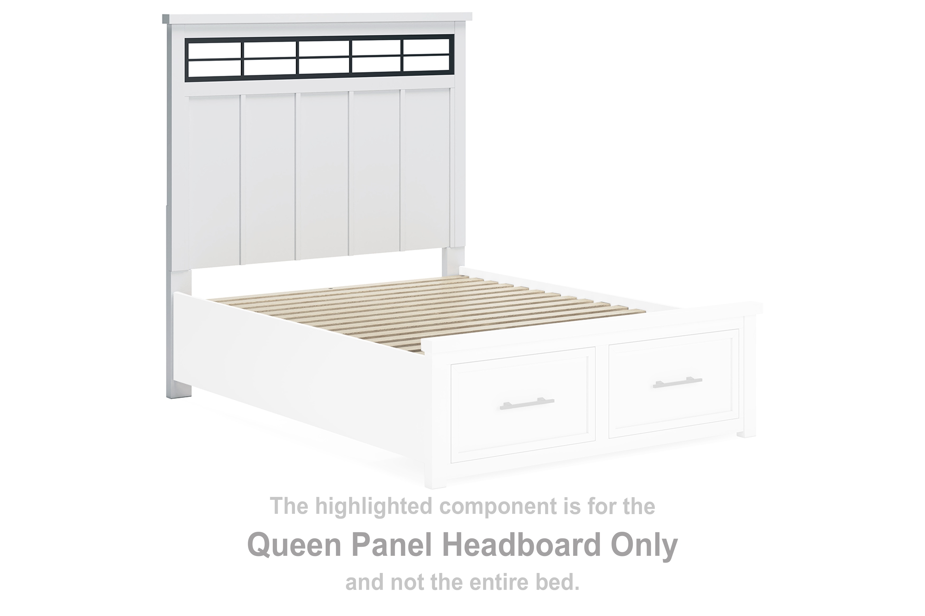 Benchcraft Bedroom Ashbryn Queen Panel Headboard with Roll Slats B844 ...