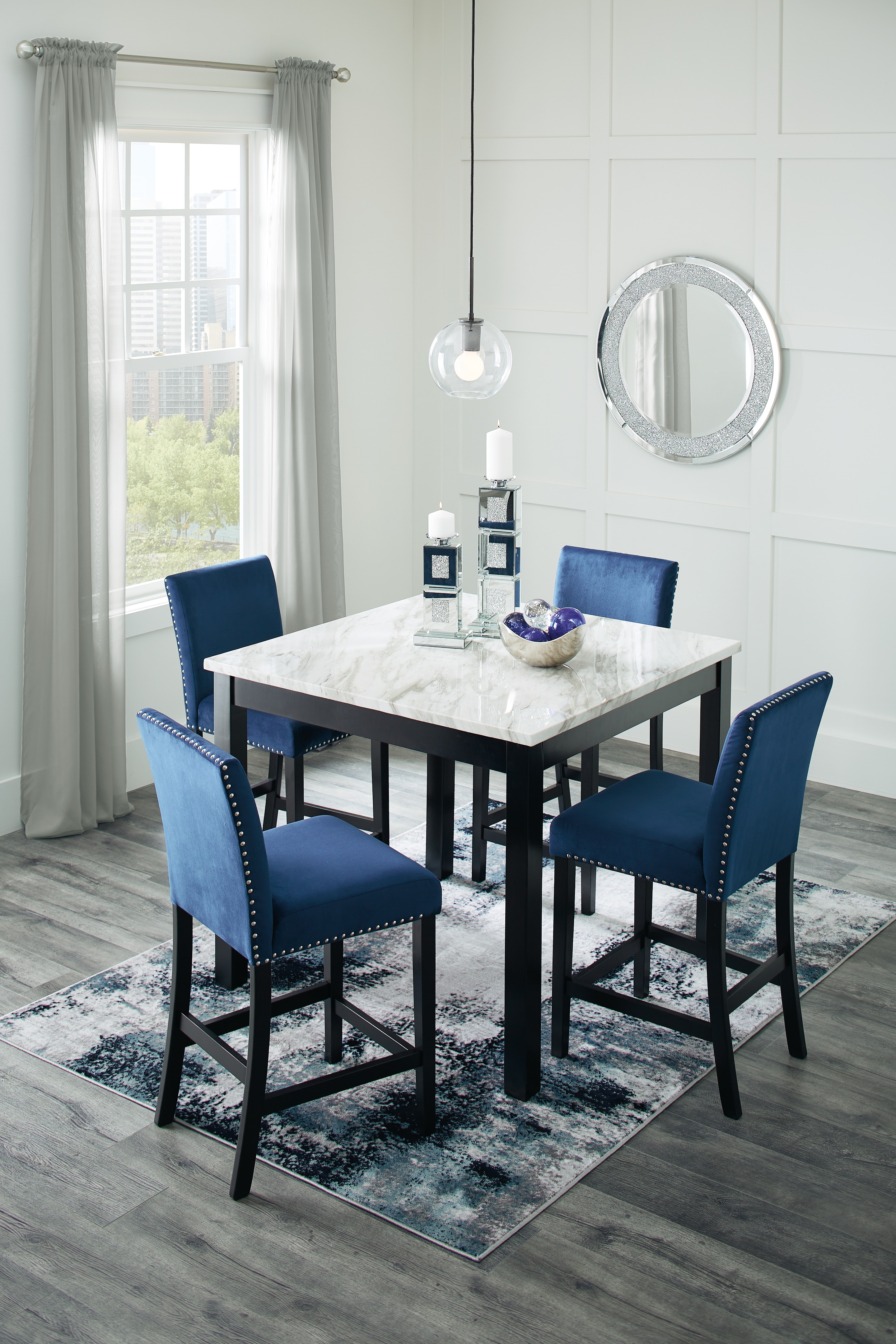 Ashley Cranderlyn Cranderlyn Counter Height Dining Table and Bar Stools ...