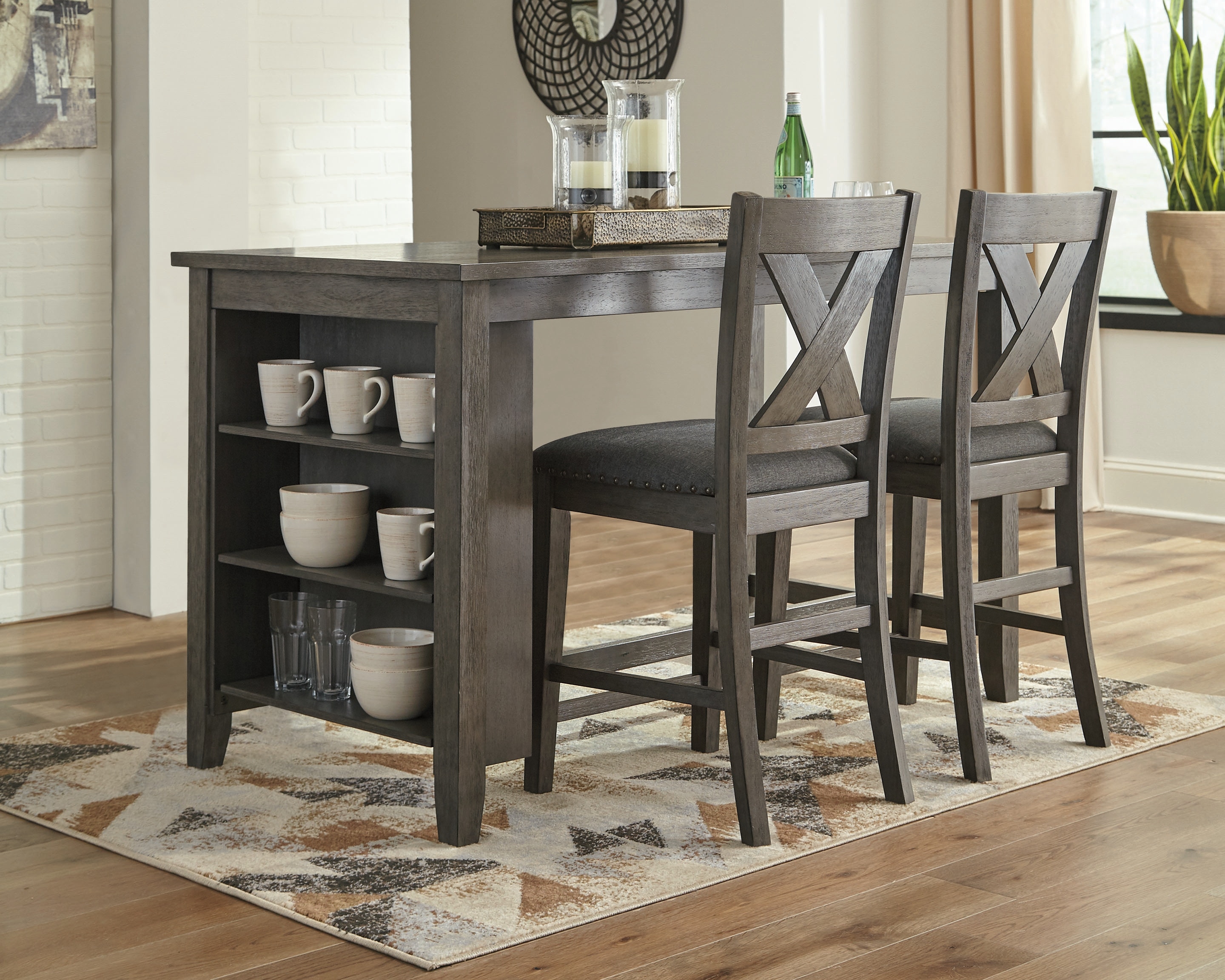 Ashley Caitbrook Caitbrook Counter Height Dining Table and 2 Barstools ...