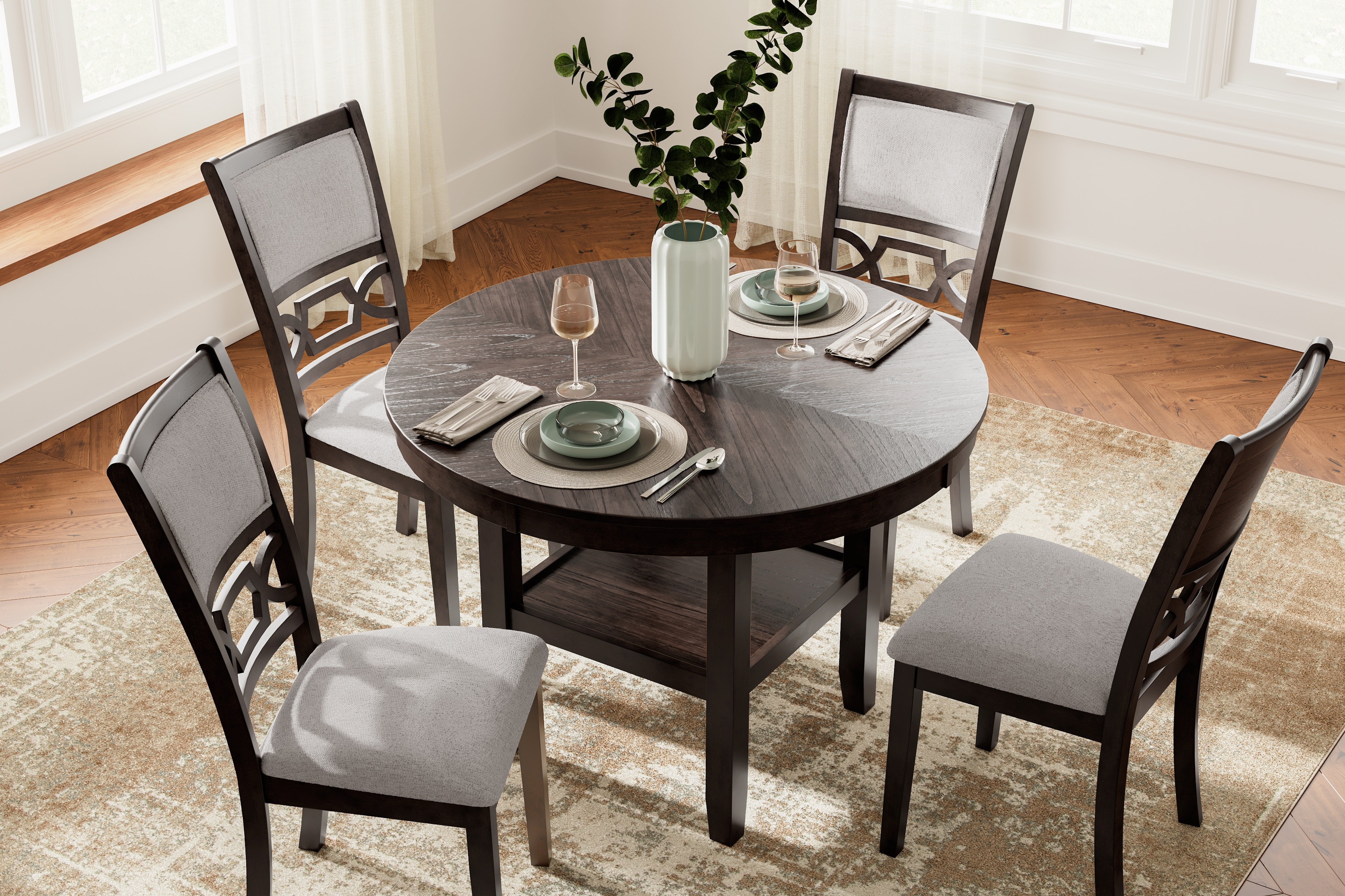Ashley Langwest Langwest Dining Table and 4 Chairs (Set of 5) D422-225 ...