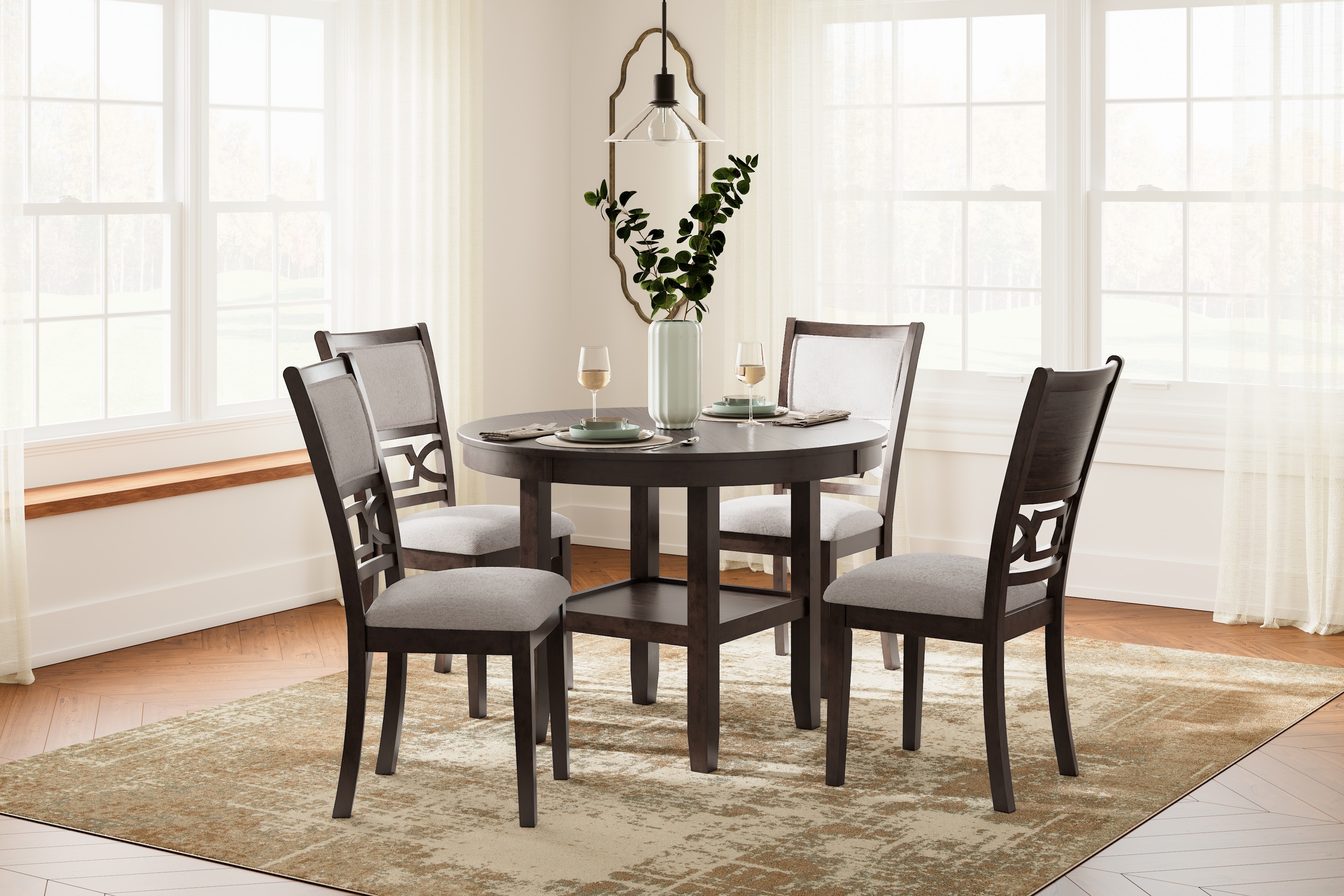 Ashley Langwest Langwest Dining Table and 4 Chairs (Set of 5) D422-225 ...