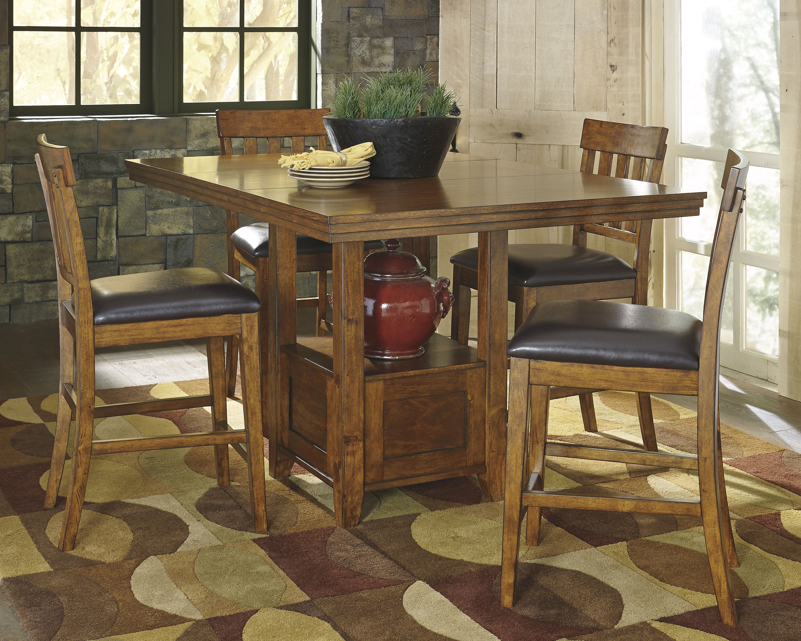 Ashley Ralene Ralene Counter Height Dining Table and 6 Barstools D594D5 ...