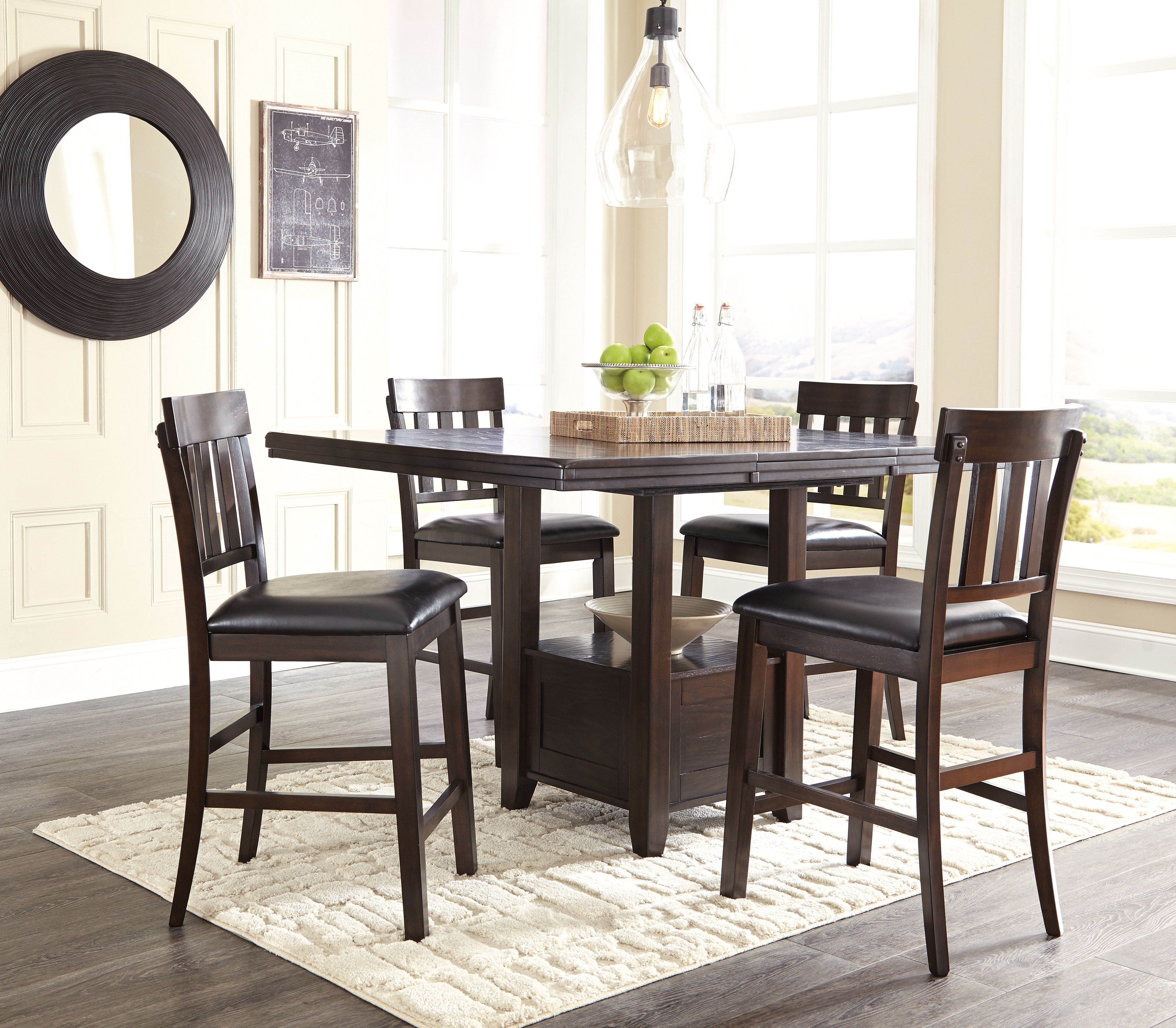 Ashley Haddigan Haddigan Counter Height Dining Table with 4 Barstools ...