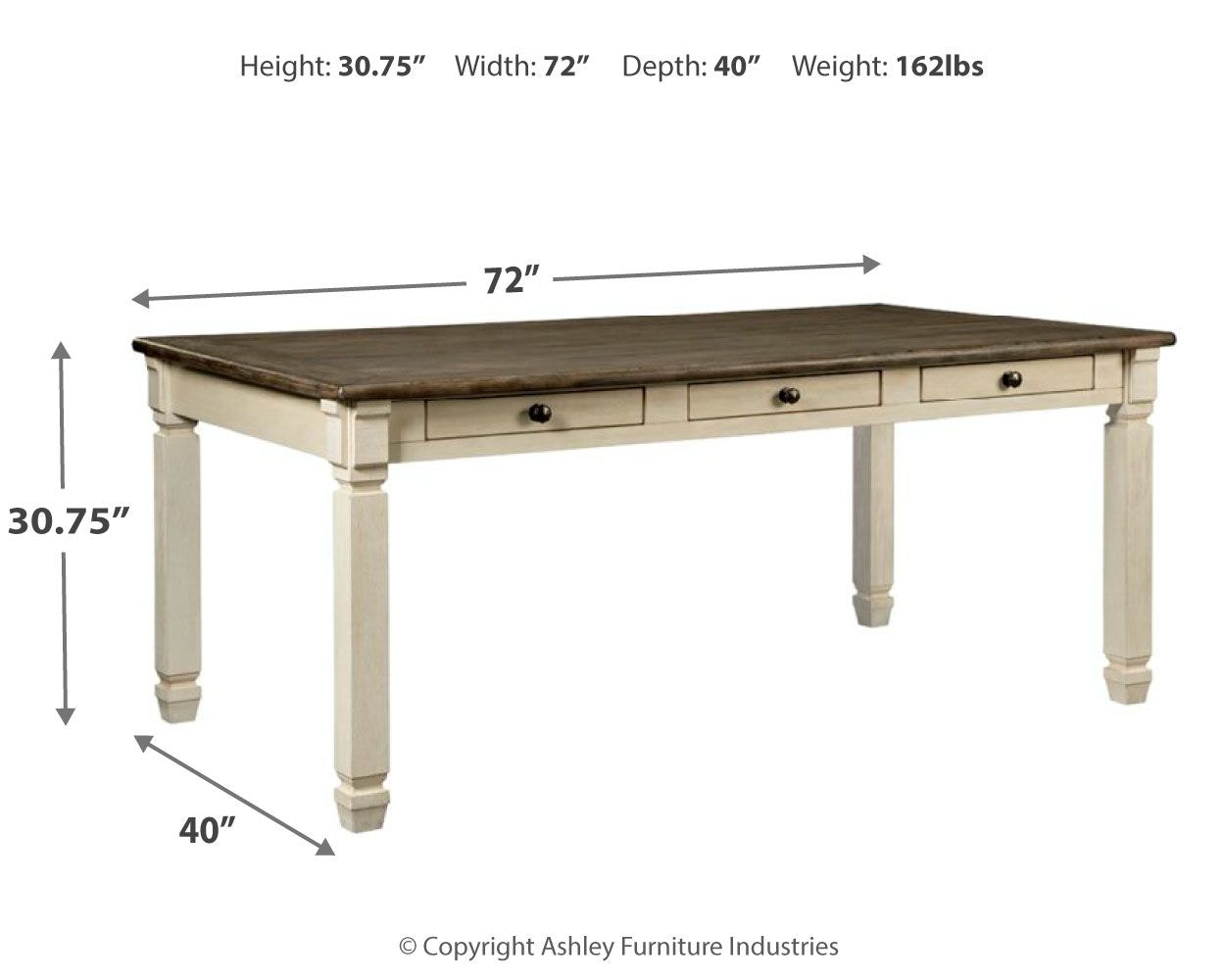 Signature Design by Ashley Casual Dining Bolanburg Dining Table D647-25 ...