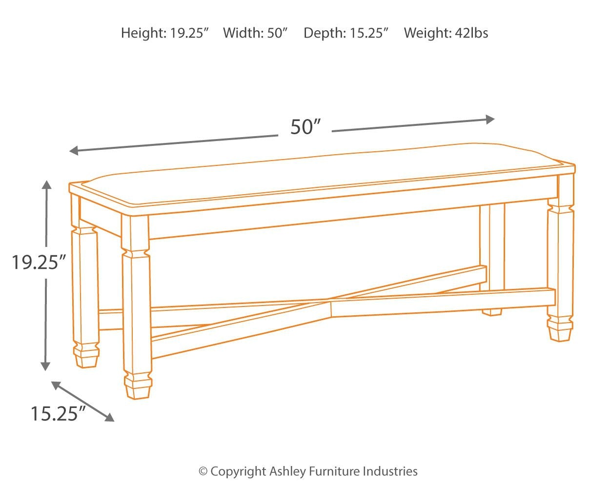Signature Design by Ashley Casual Dining Tyler Creek Dining Bench D736 ...