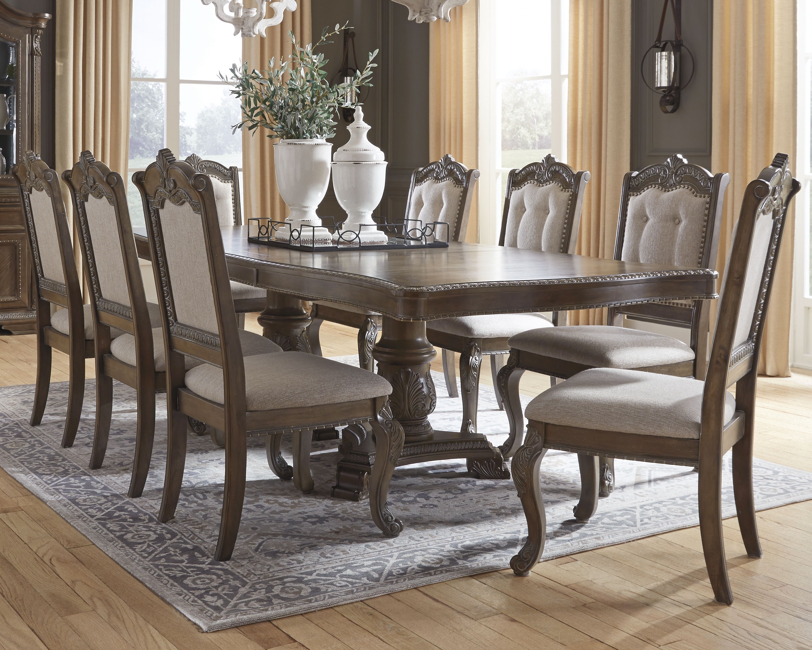Signature Design by Ashley Casual Dining Charmond Dining Table and 8 Chairs D803D9 Kendall