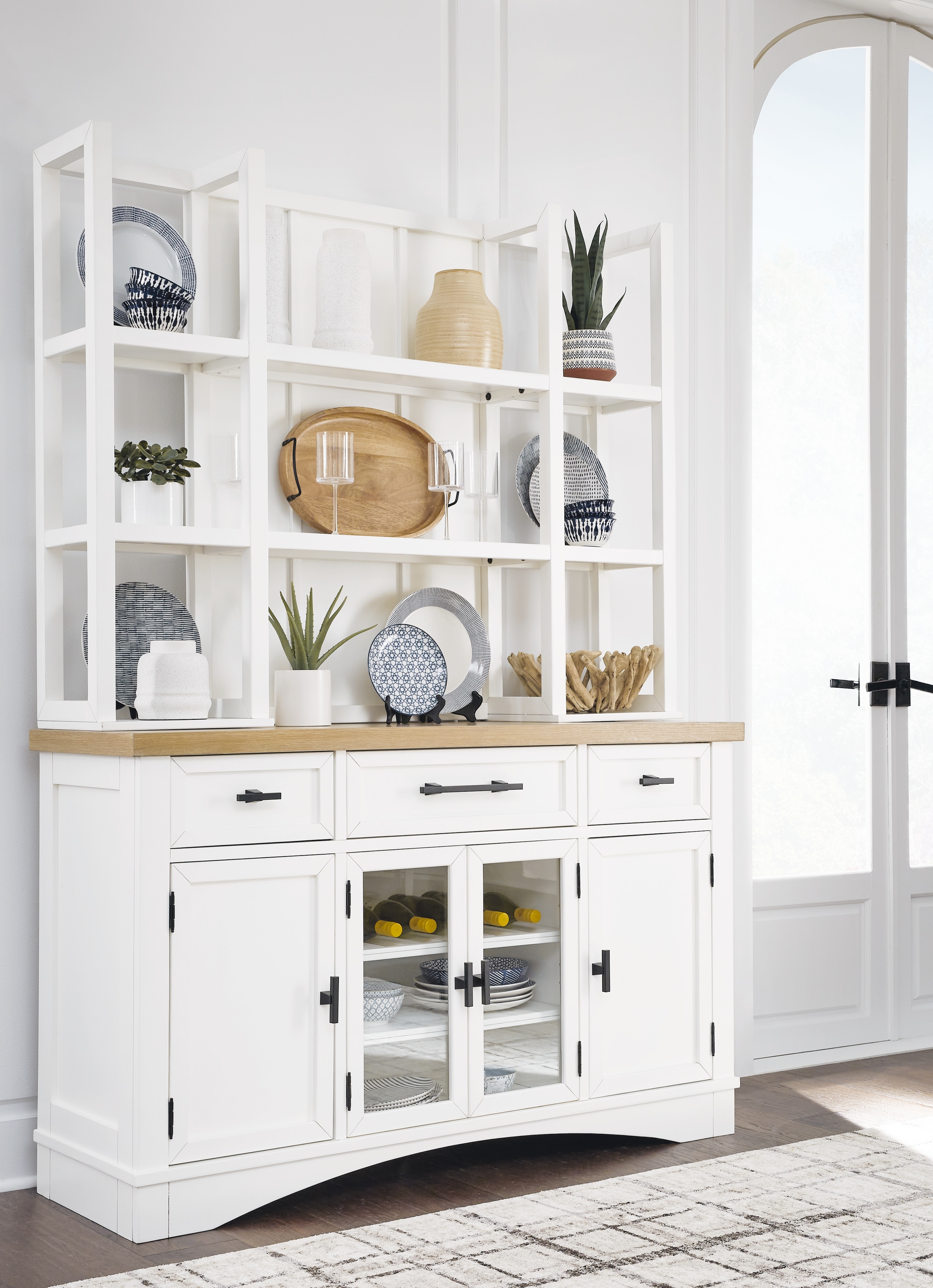 Signature Design by Ashley Casual Dining Ashbryn Dining Server and Hutch D844D3 iFurnish