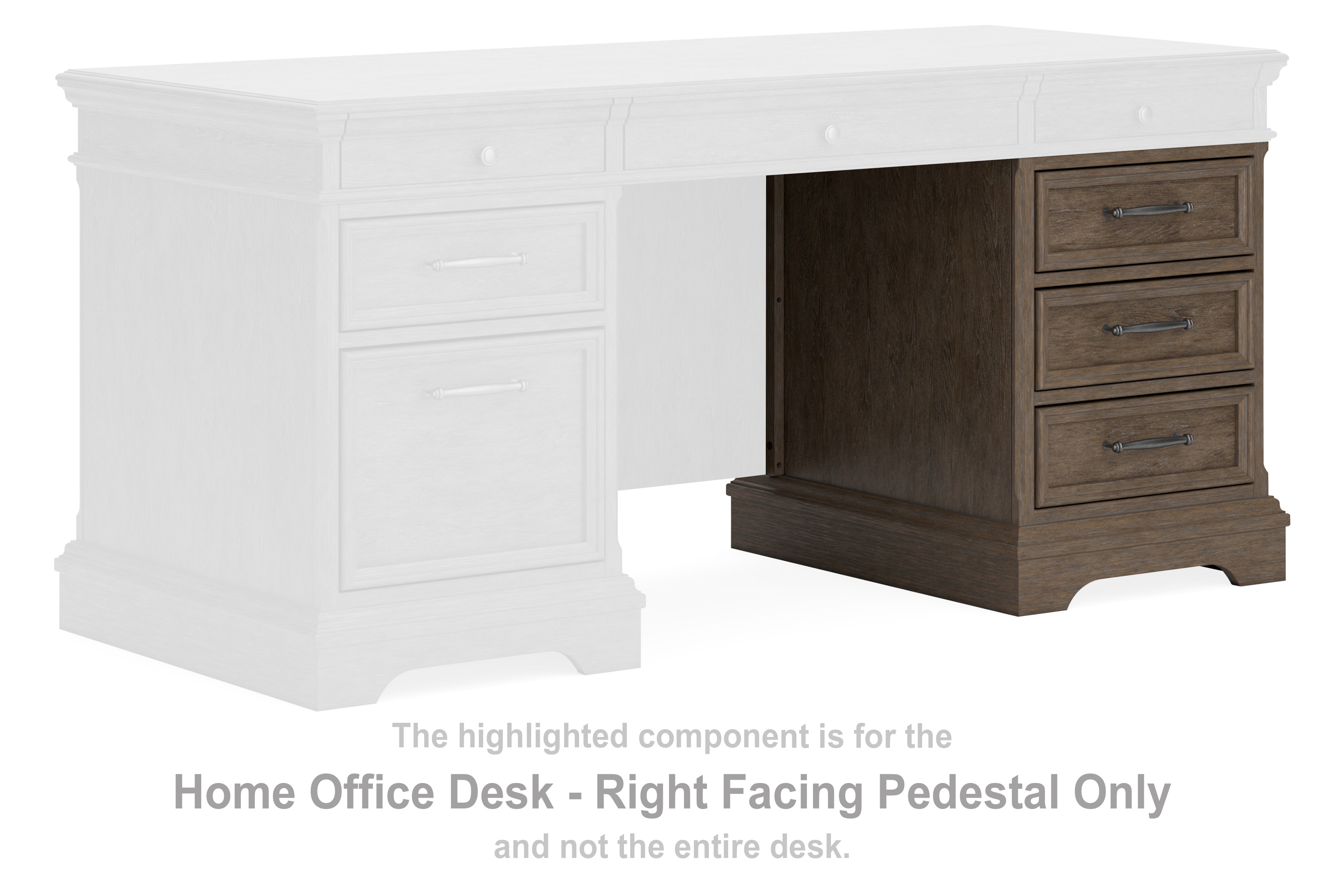 Ashley Janismore Janismore Home Office Desk - Right Facing Pedestal ...