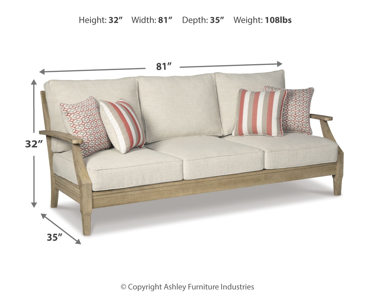 Signature Design by Ashley Outdoor Furniture Clare View Sofa with ...