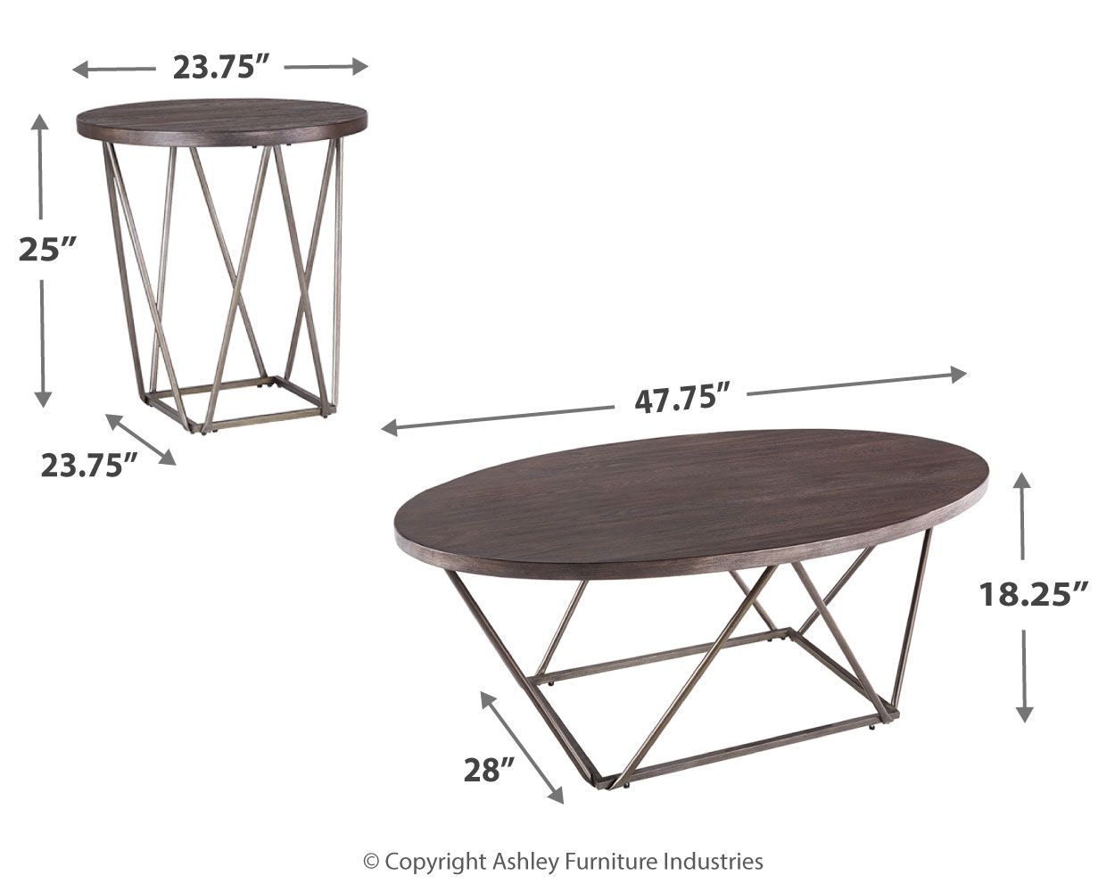Signature Design by Ashley Living Room Neimhurst Table (Set of 3) T384 ...