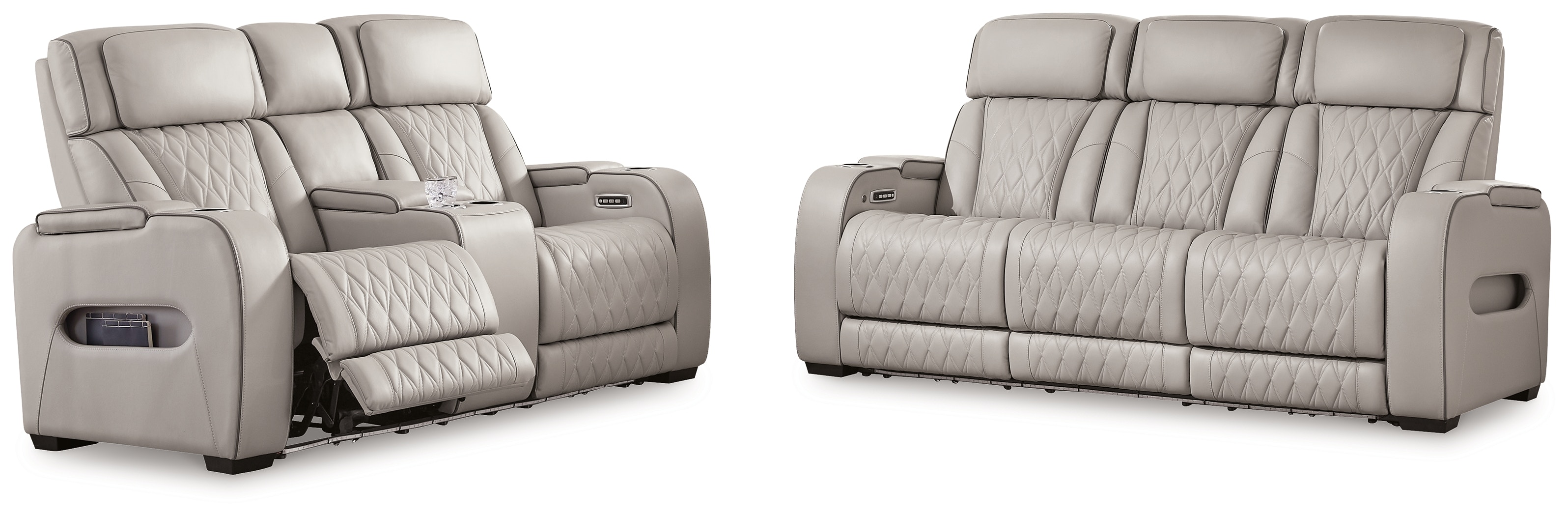 Ashley Boyington Boyington Power Reclining Sofa and Loveseat U27105U1 ...